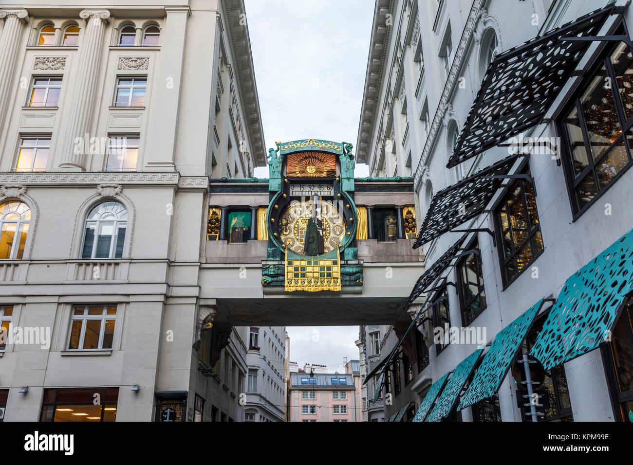 The famous historic musical Anker Clock in Hoher Markt, an iconic ...