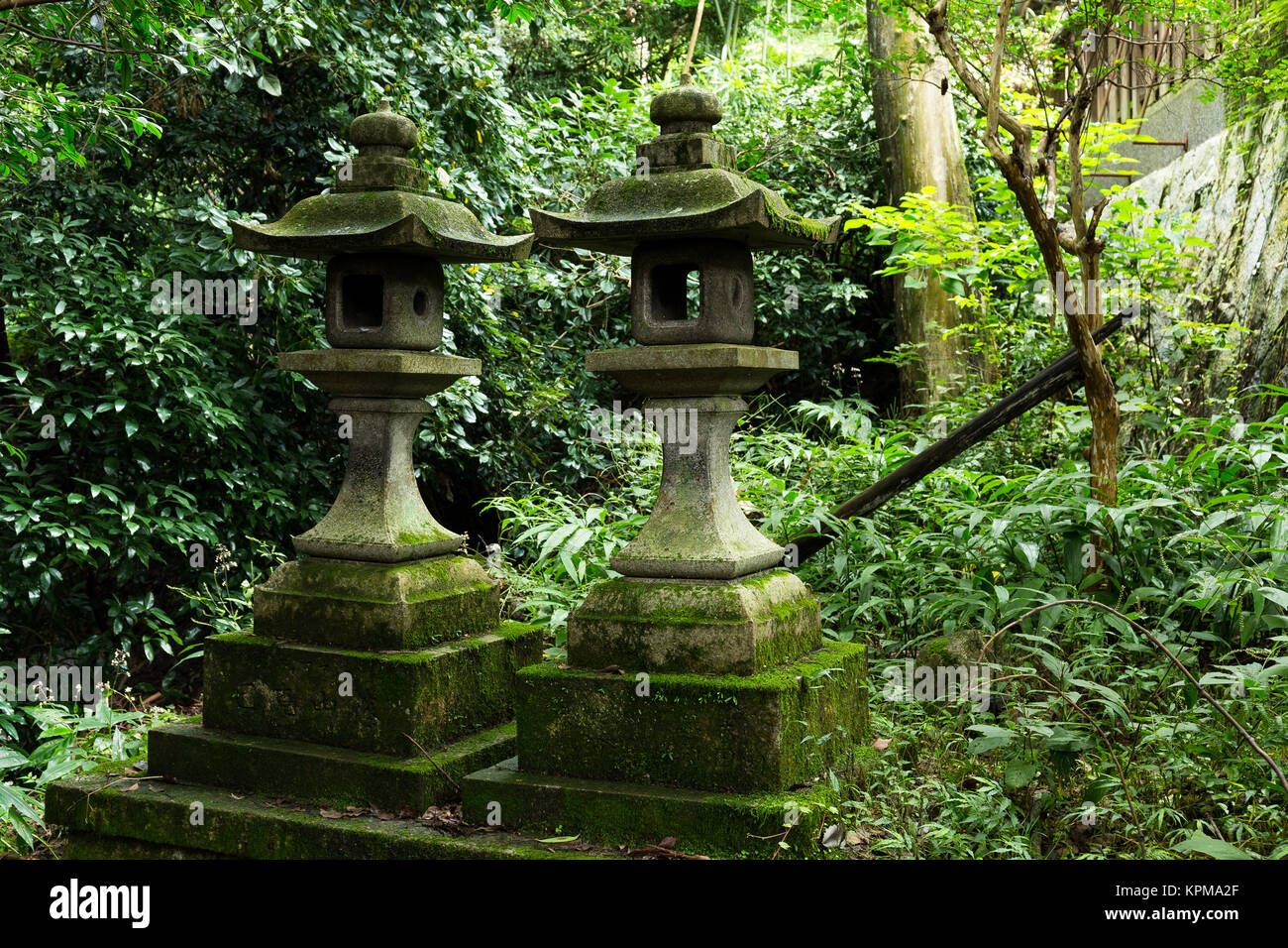 Stone lantern in japanese temple Stock Photo - Alamy