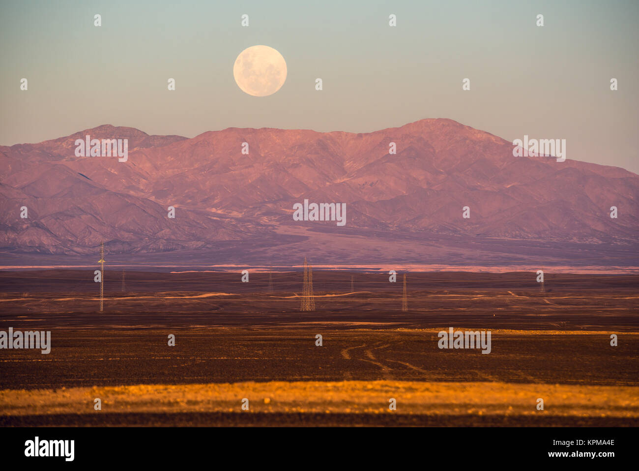 Full-moon, Atacama desert of Chile Stock Photo - Alamy