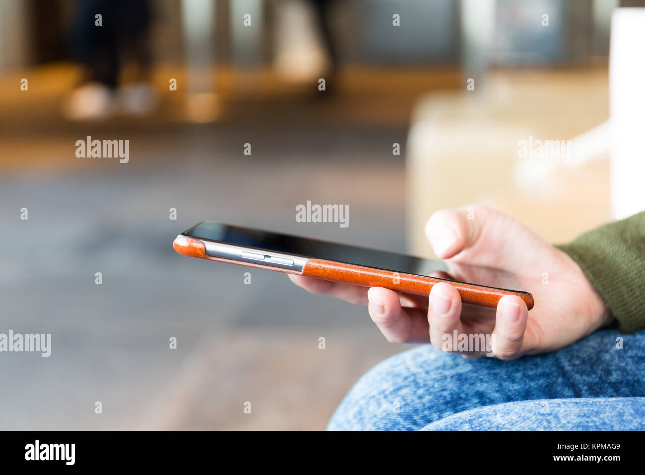 Woman sending text message on smart phone Stock Photo - Alamy