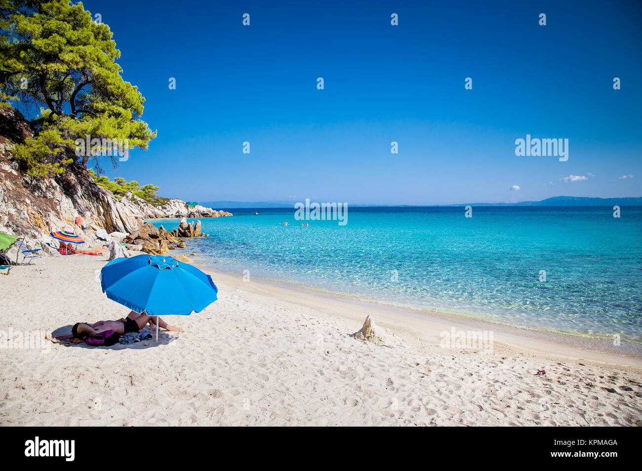 Beautiful Mega Portokali beach on the east coast of Sithonia on ...