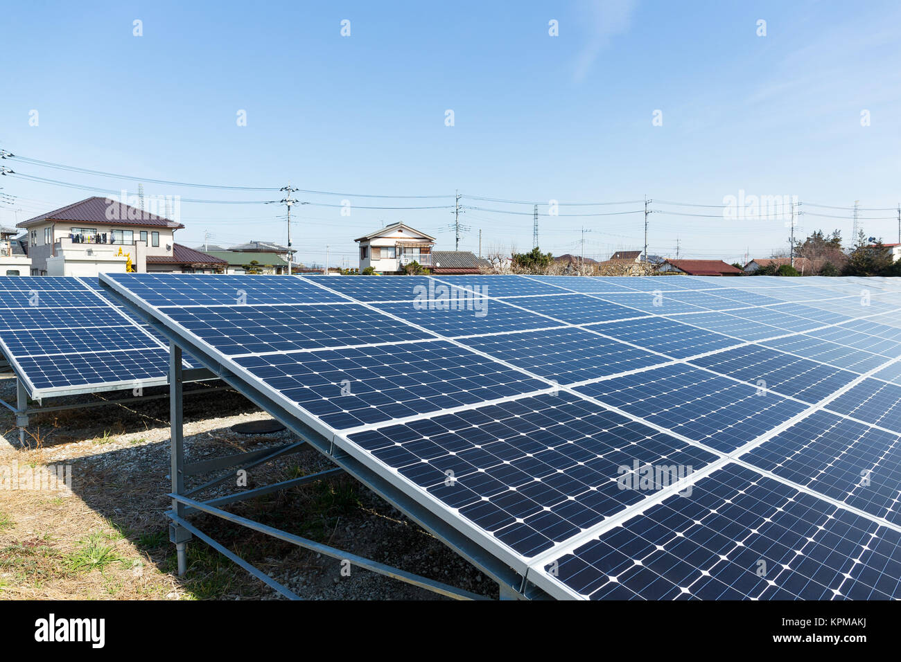 Solar panel plant Stock Photo - Alamy
