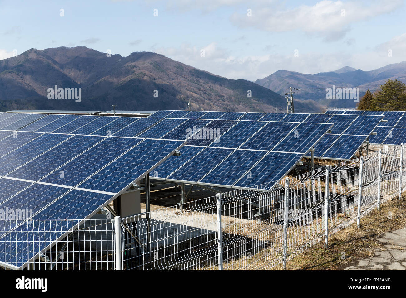 Solar panel plant Stock Photo - Alamy