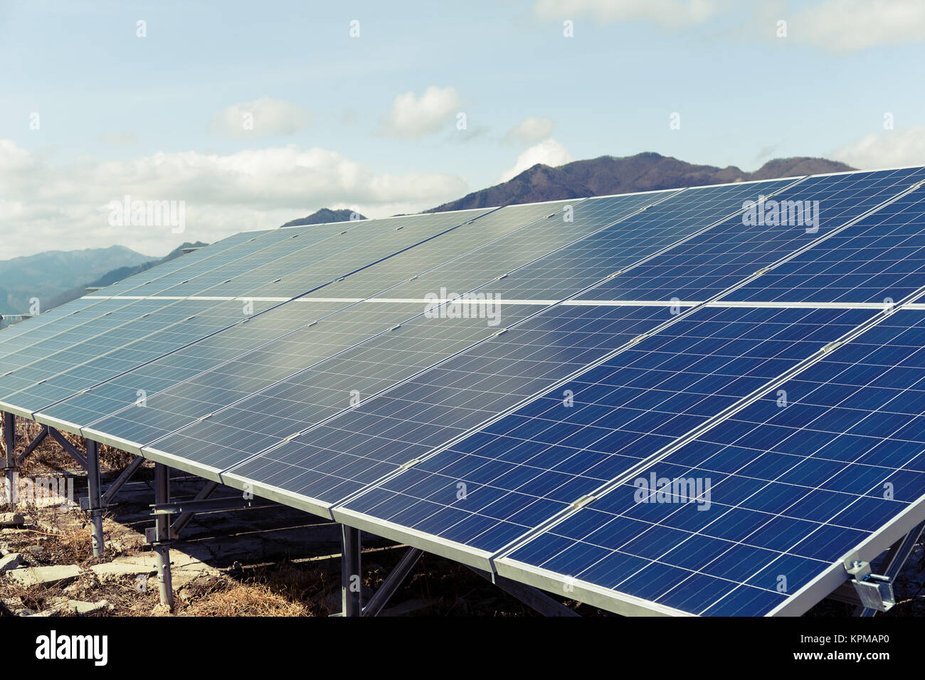 Solar Panel with blue sky Stock Photo - Alamy