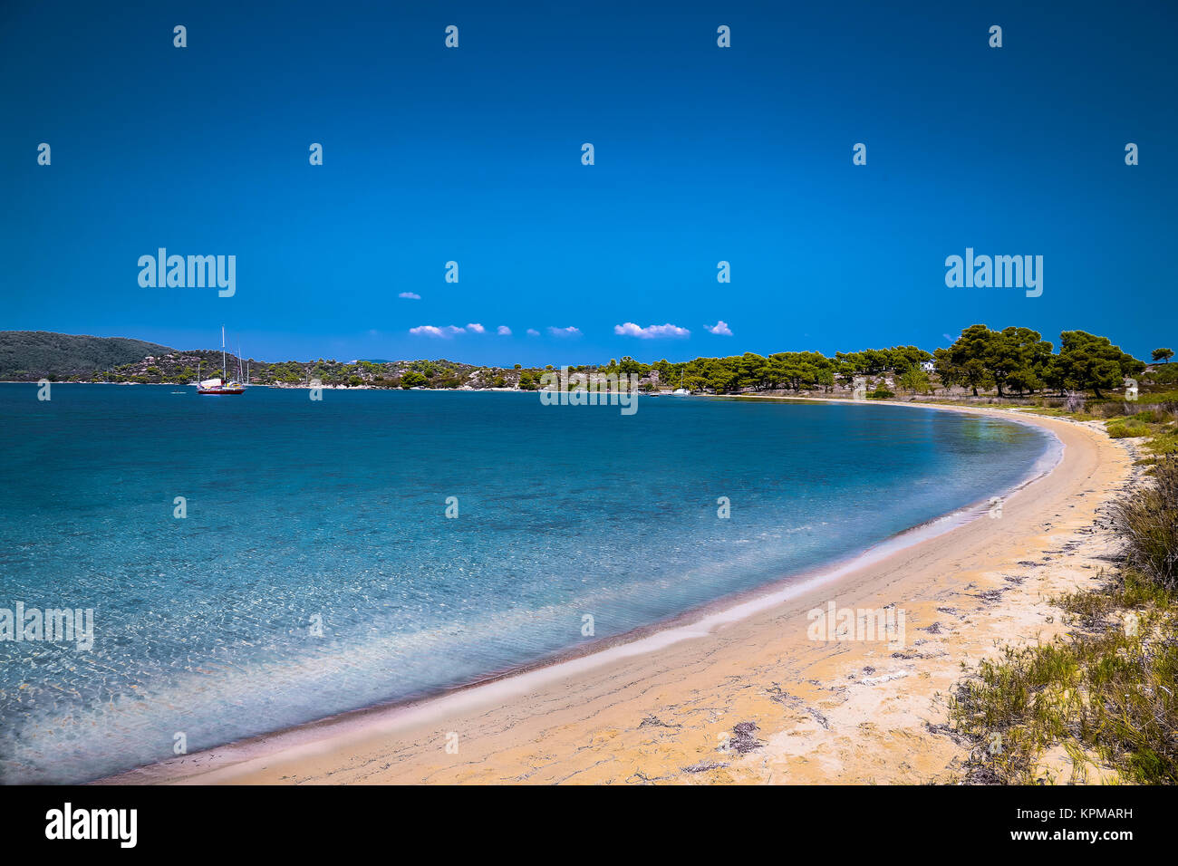 Beautiful beach on Diaporos island near Sithonia on Halkidiki, Greece ...