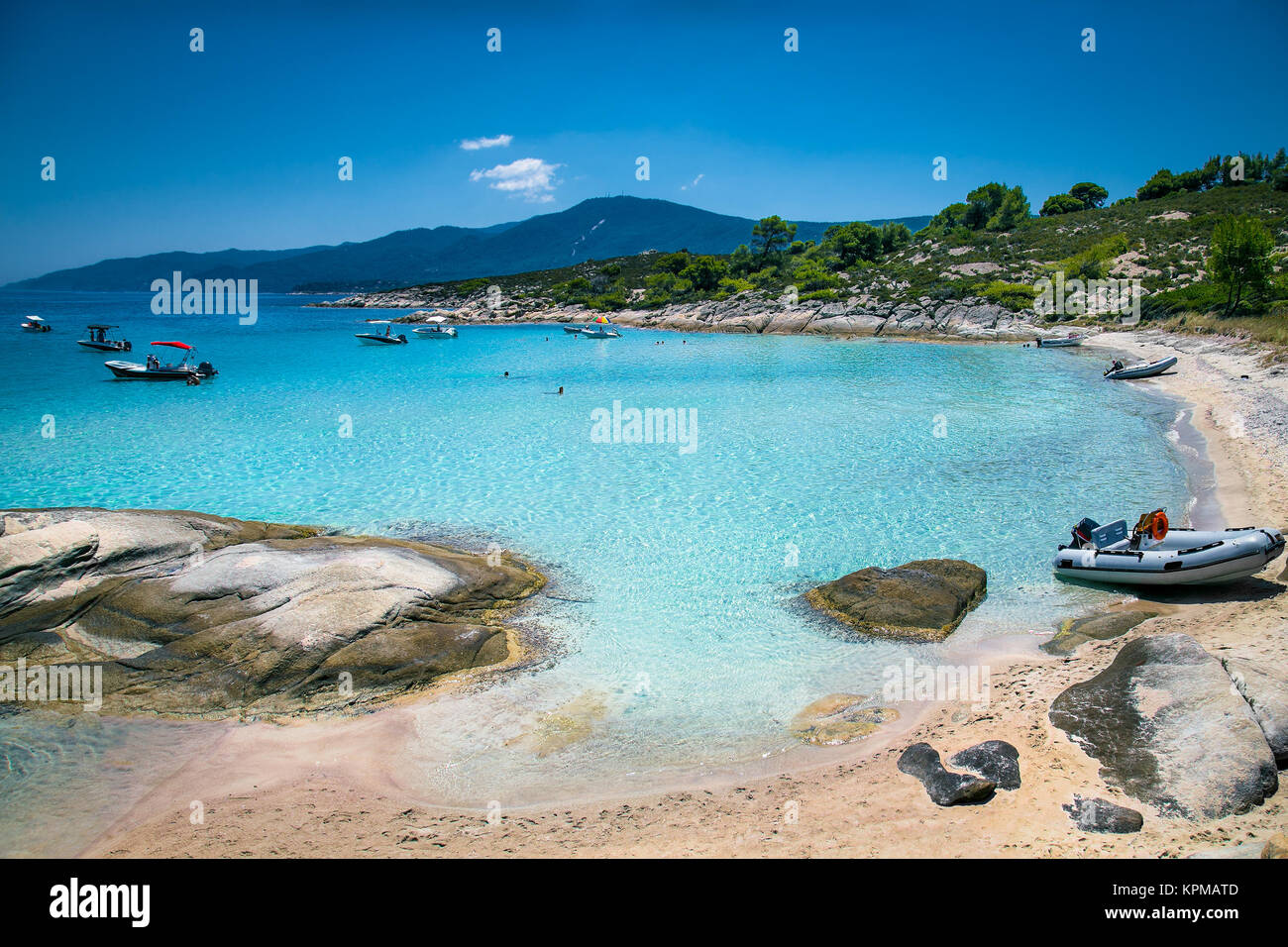 Beautiful beach on Diaporos island near Sithonia on Halkidiki, Greece ...
