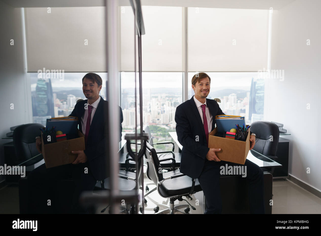 Portrait Happy Business Man Just Hired For New Corporate Job Stock ...