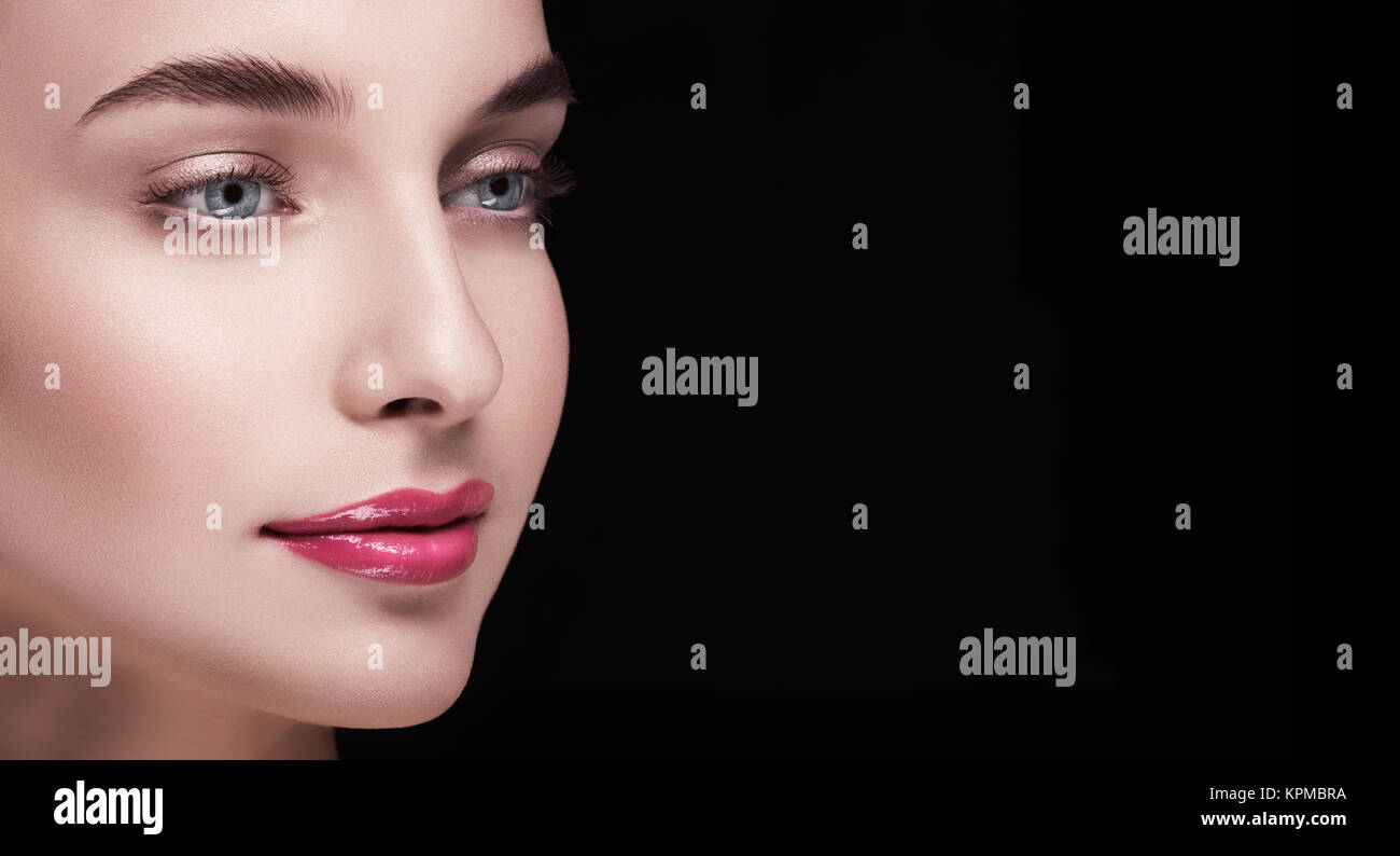 a large portrait of the model with the right eye from the camera Stock ...