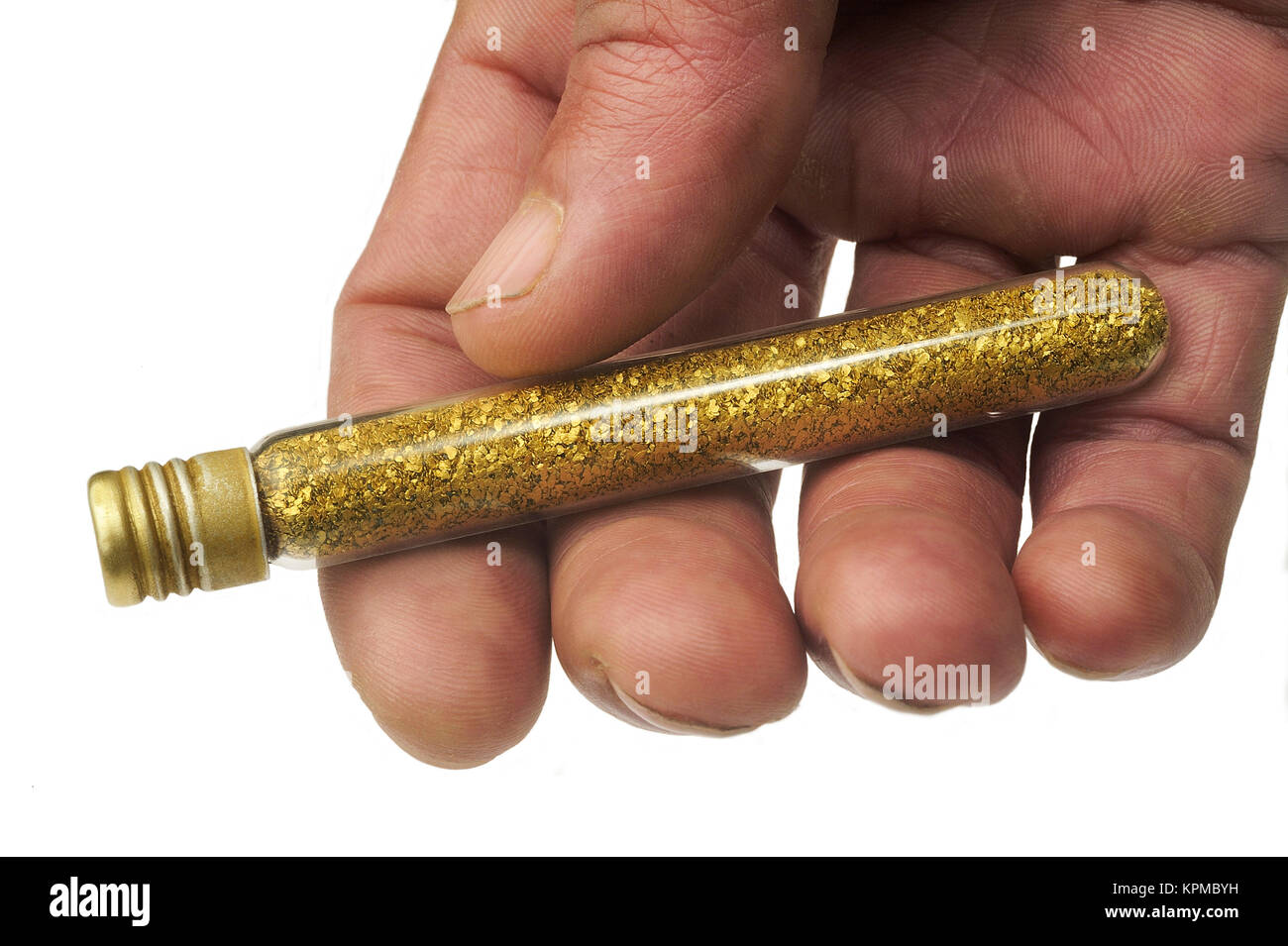 tubes of glitter alluvial gold Stock Photo - Alamy