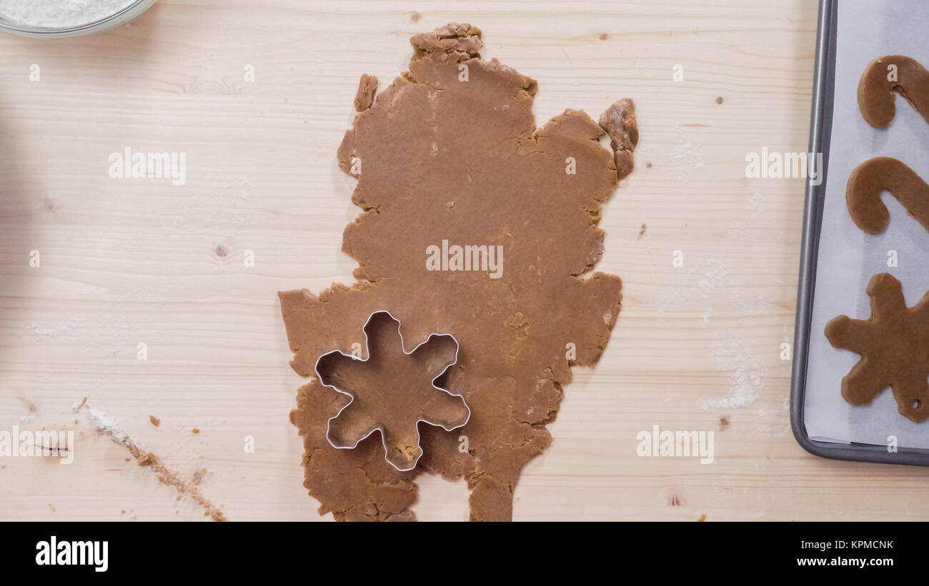 Step by step. Baking gingerbread cookies for Christmas Stock Photo - Alamy