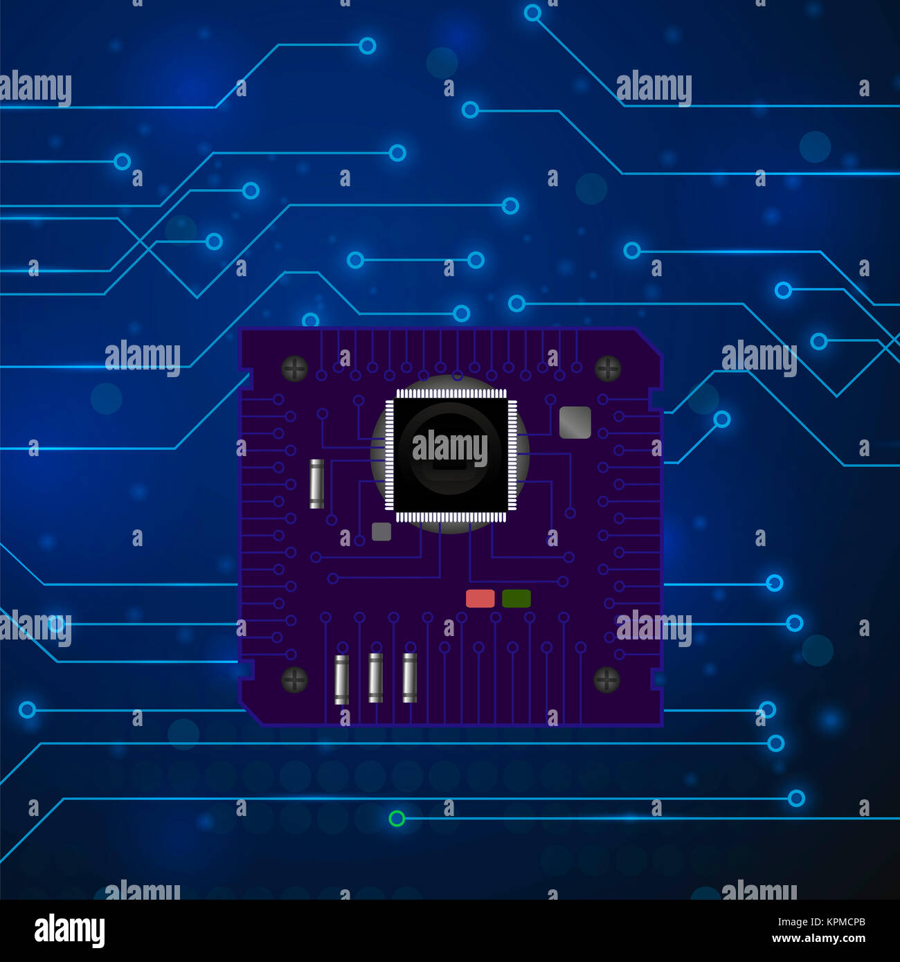 Modern Computer Technology Blue Background Stock Photo - Alamy
