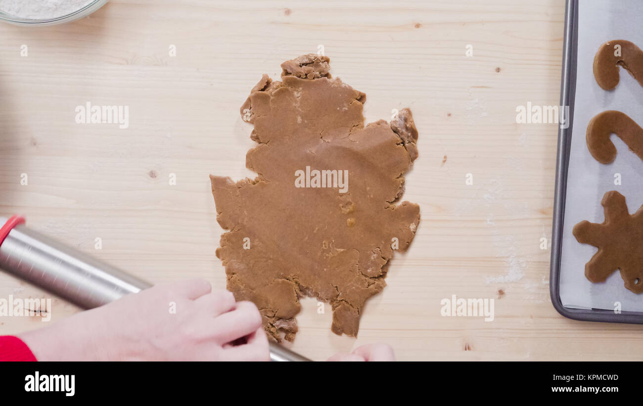 Step by step. Baking gingerbread cookies for Christmas Stock Photo - Alamy