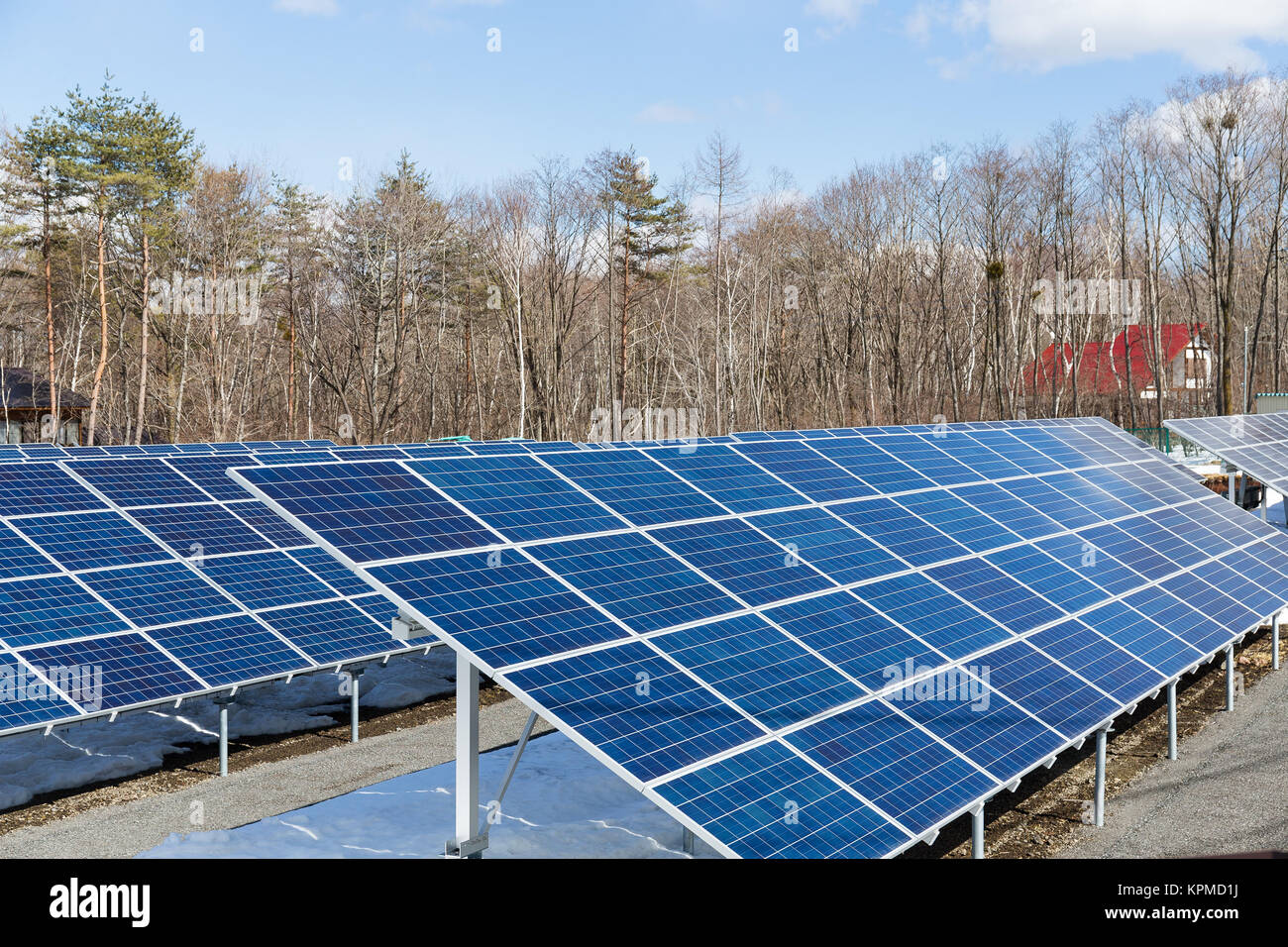 Solar panel station Stock Photo - Alamy