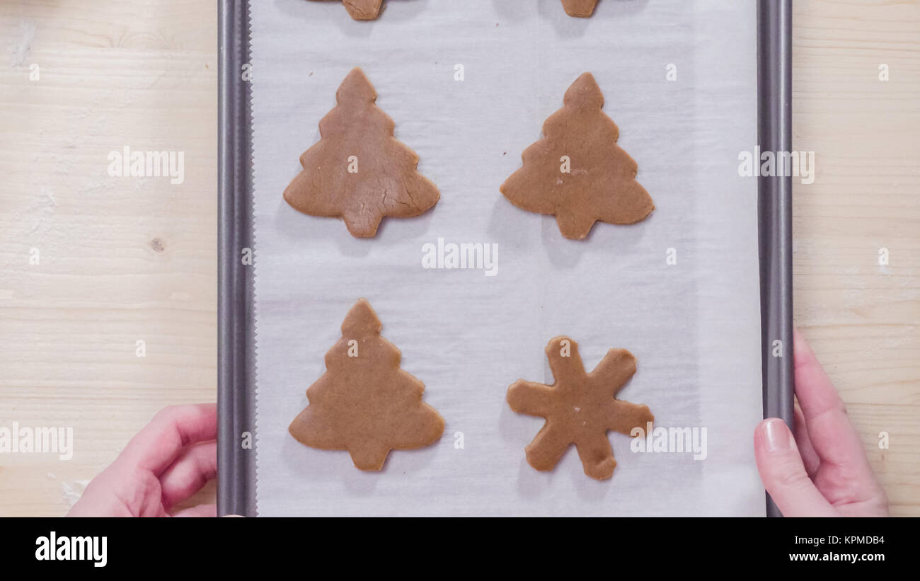 Step by step. Baking gingerbread cookies for Christmas Stock Photo - Alamy