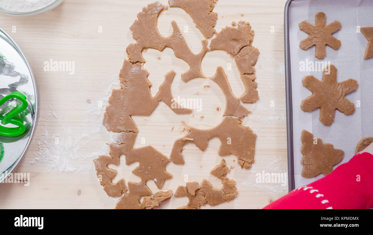 Step by step. Baking gingerbread cookies for Christmas Stock Photo - Alamy