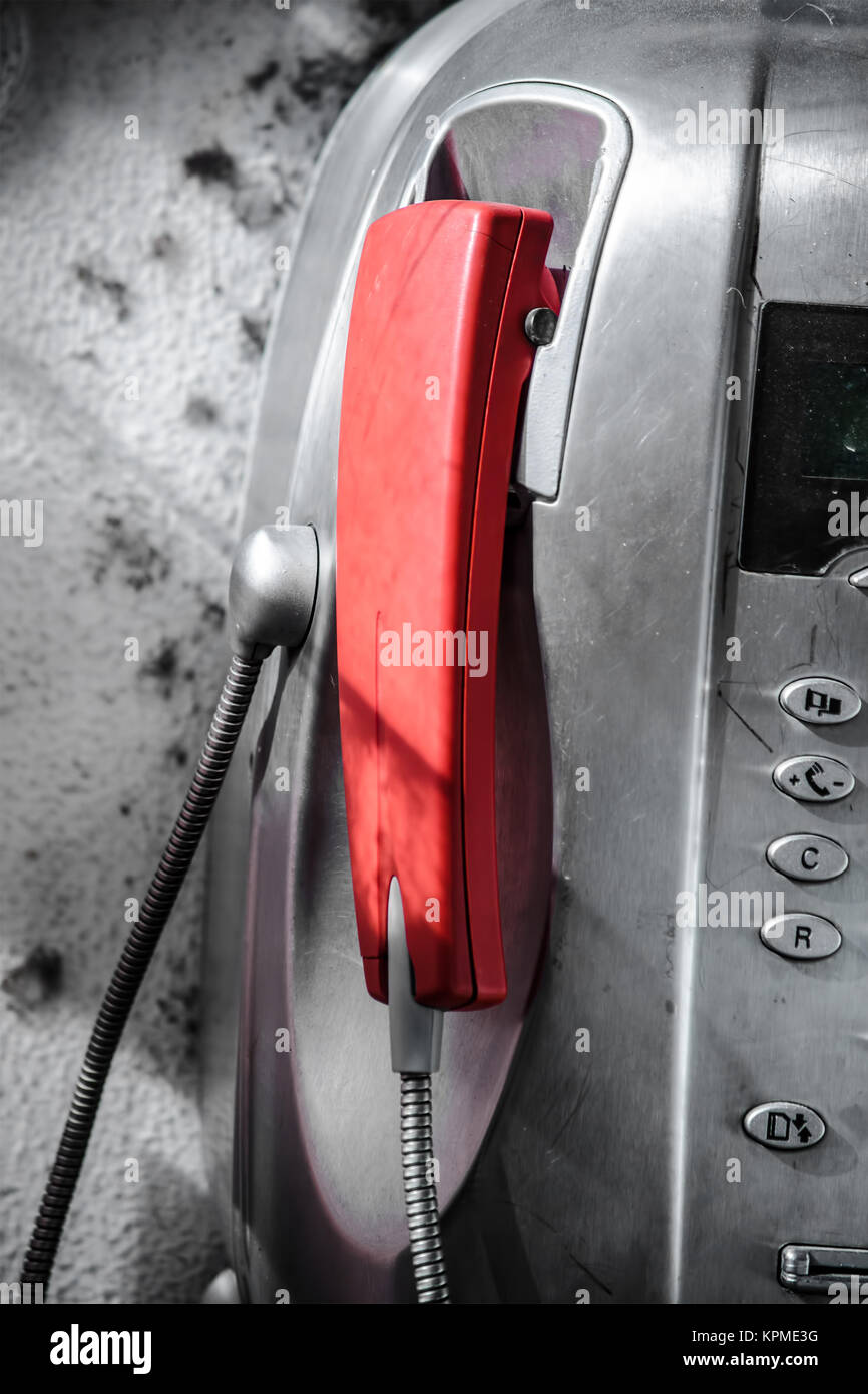public silver phone Stock Photo - Alamy