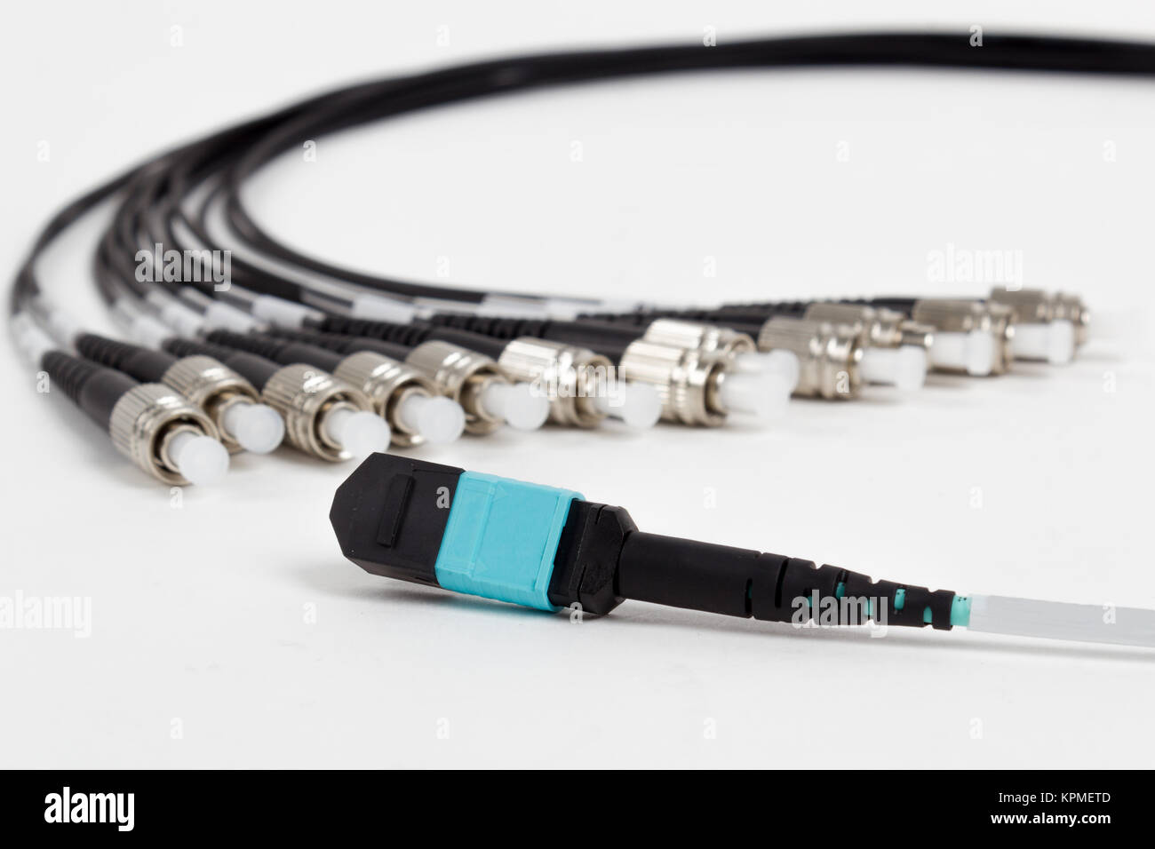 fiber optic ST and MTP (MPO) connectors Stock Photo - Alamy