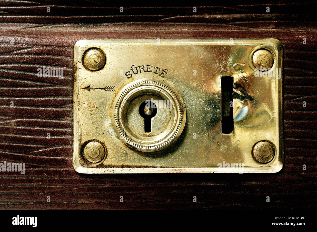 lock of an old suitcase Stock Photo - Alamy