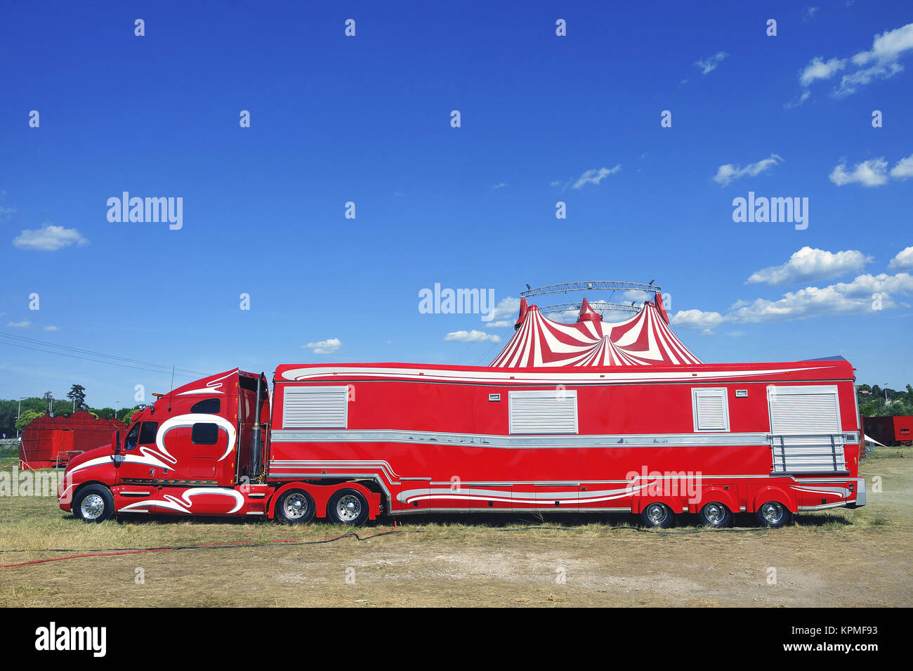 Big circus trailer converted into a rolling apartment Stock Photo - Alamy
