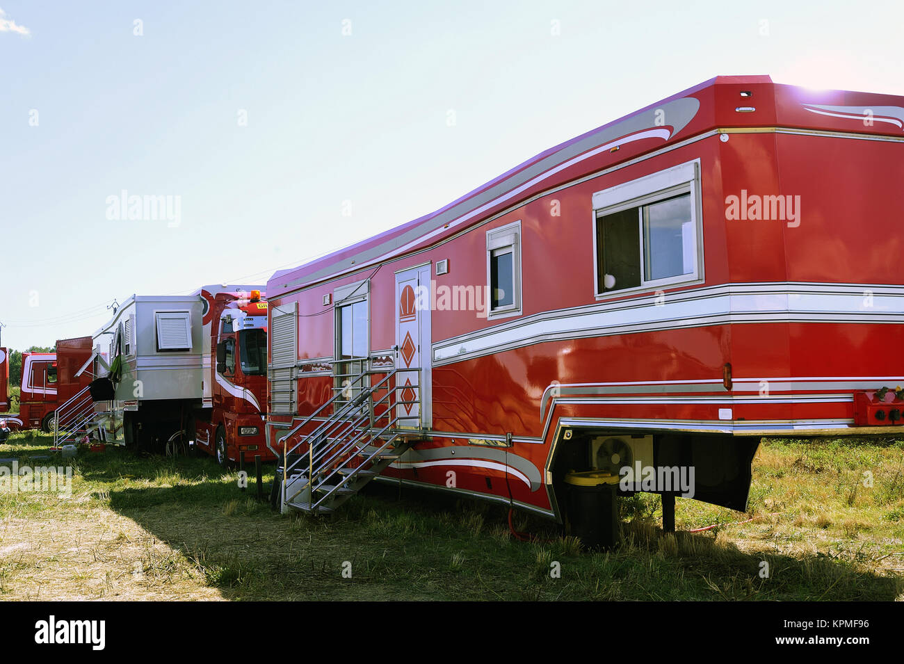 Big circus trailer converted into a rolling apartment Stock Photo - Alamy