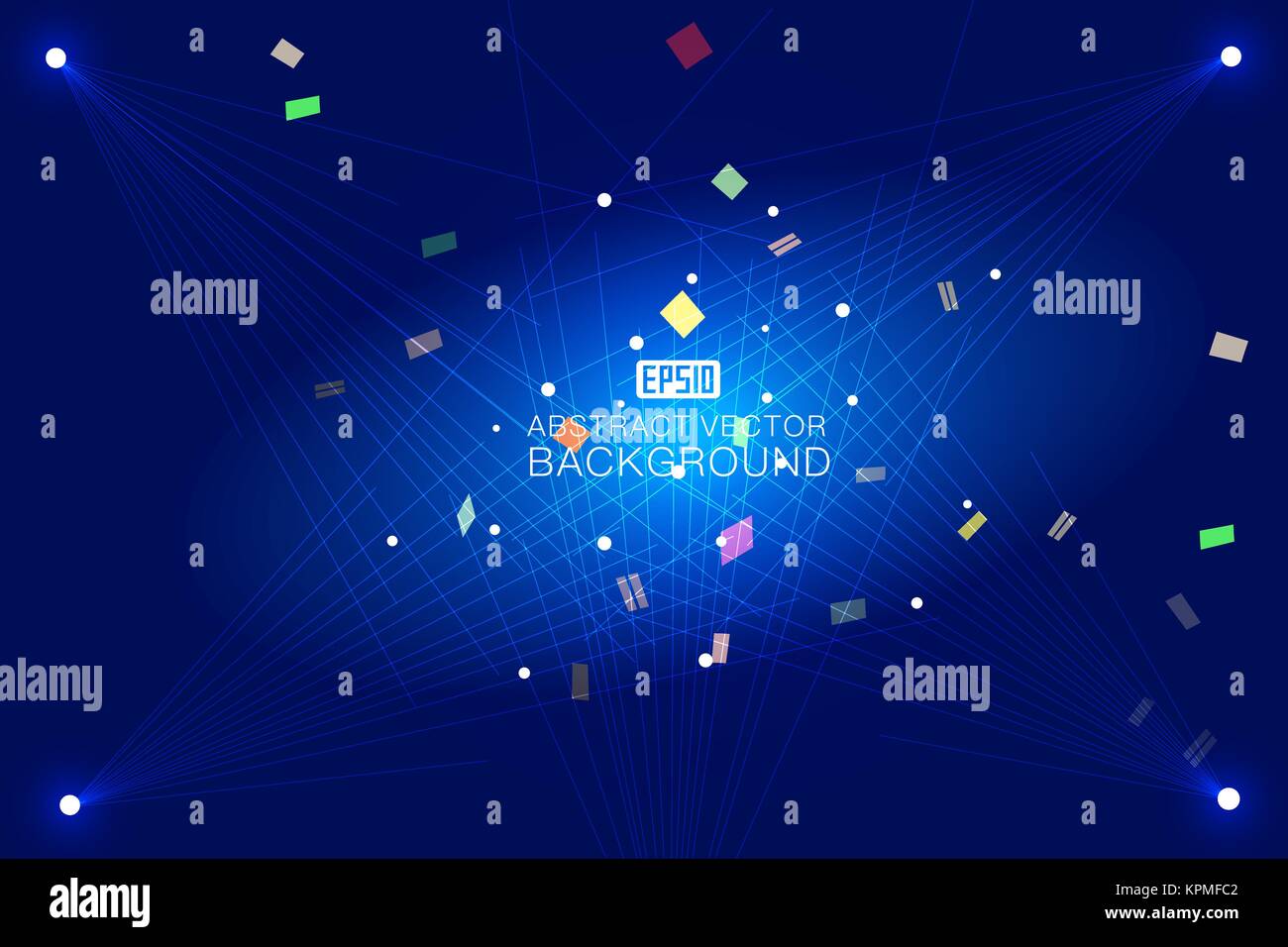 Point line abstract deep blue technology vector background material ...