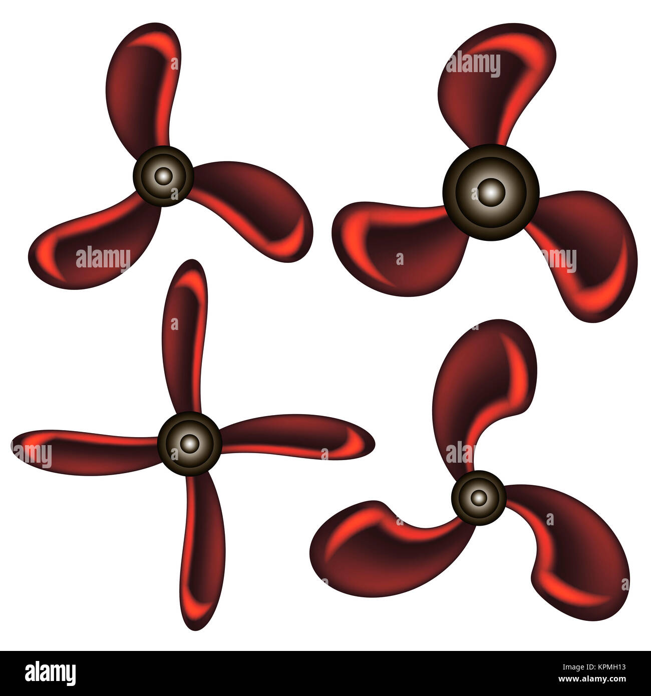 Set of Red Propeller Icons Stock Photo - Alamy