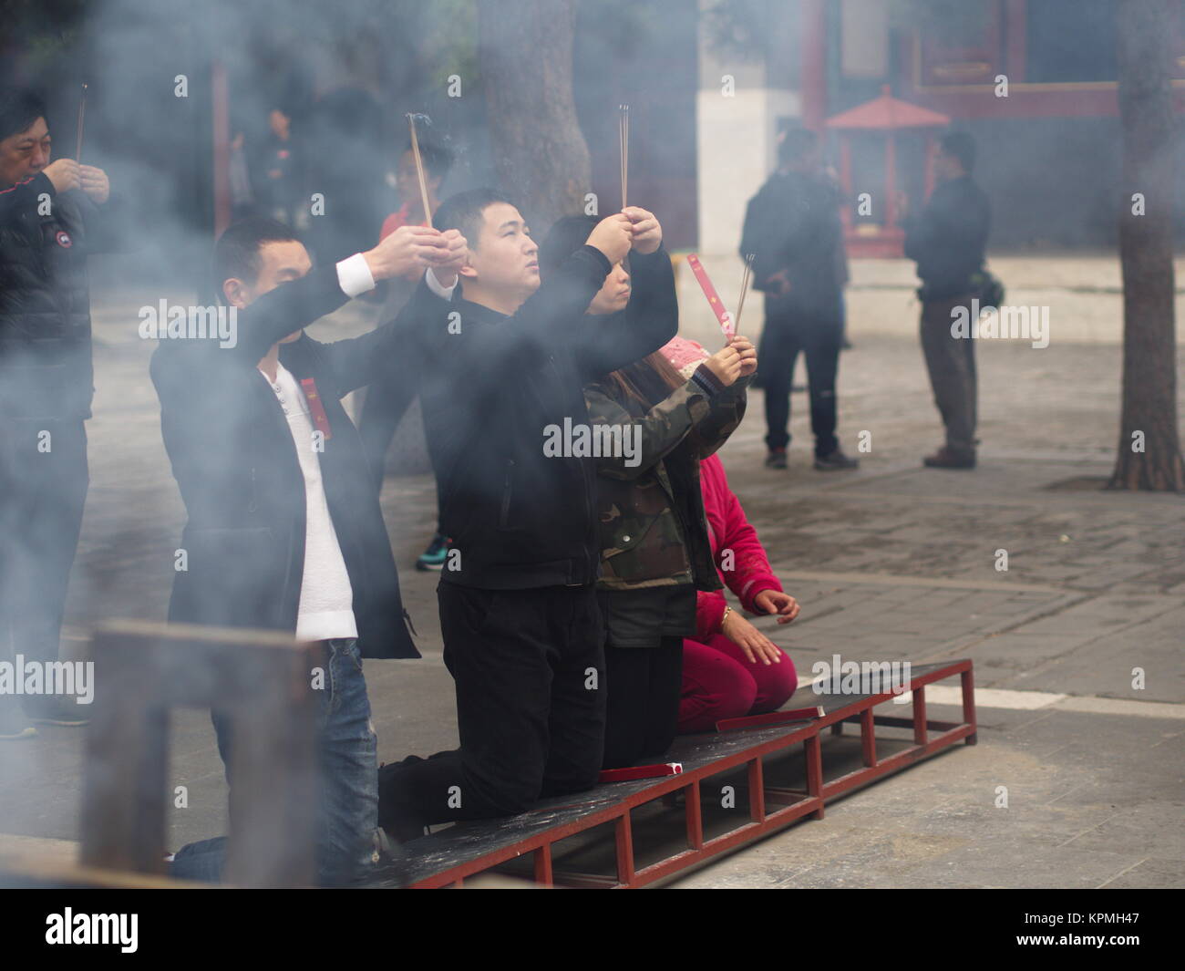 Chinese People are praying in the Lama Temple. The most famous temple ...