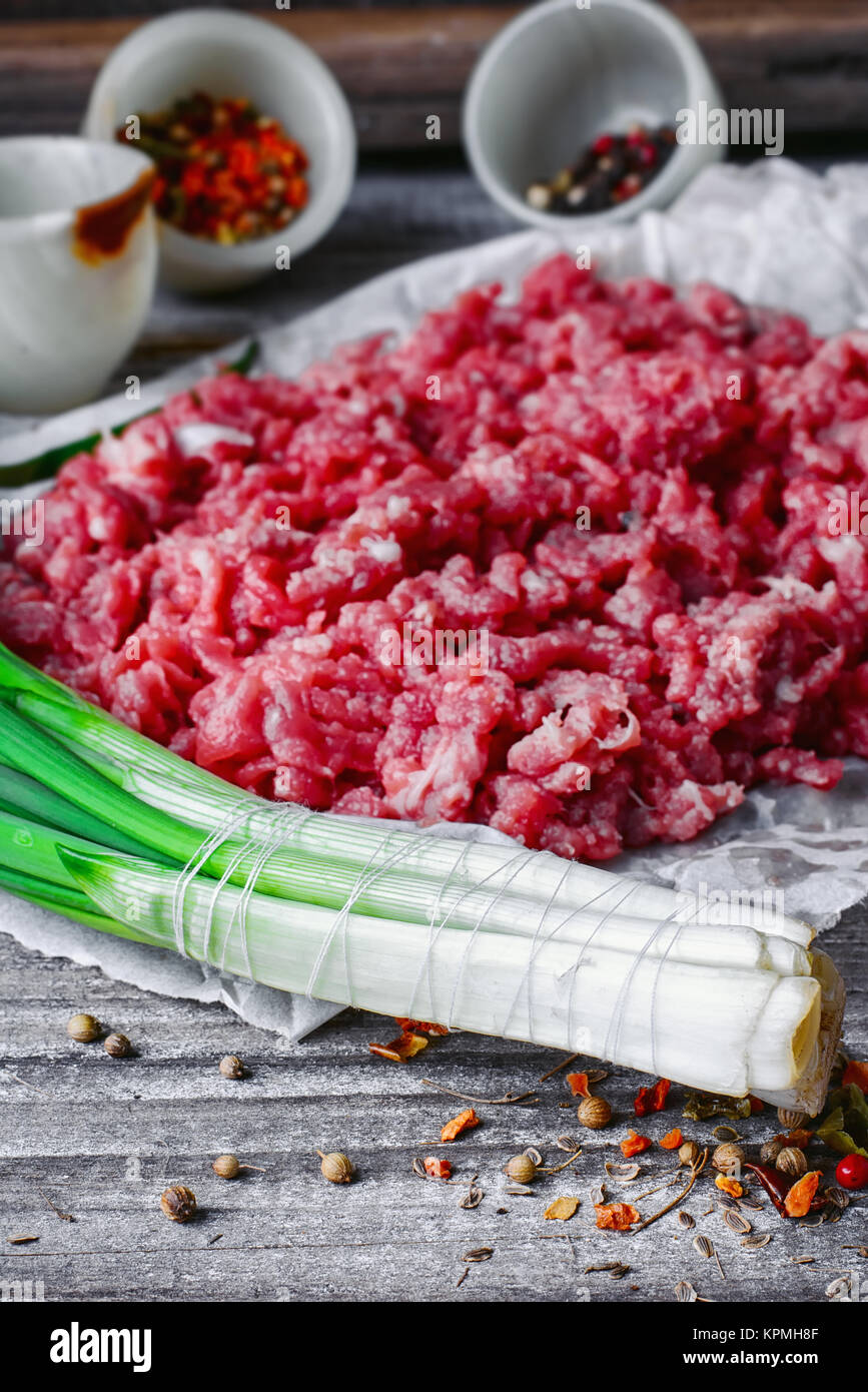 Raw minced beef Stock Photo - Alamy