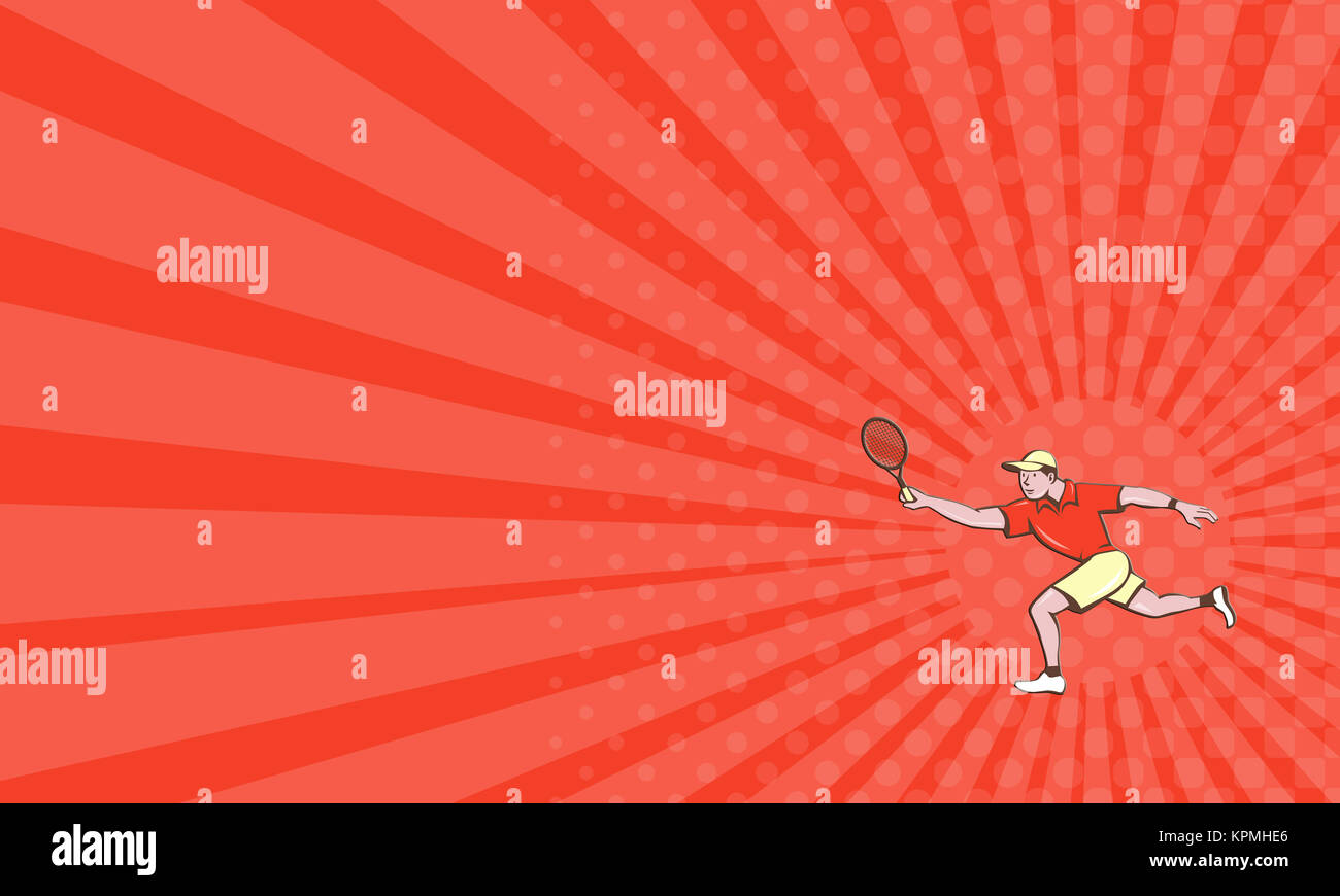 Business card Tennis Player Racquet Forehand Cartoon Stock Photo - Alamy