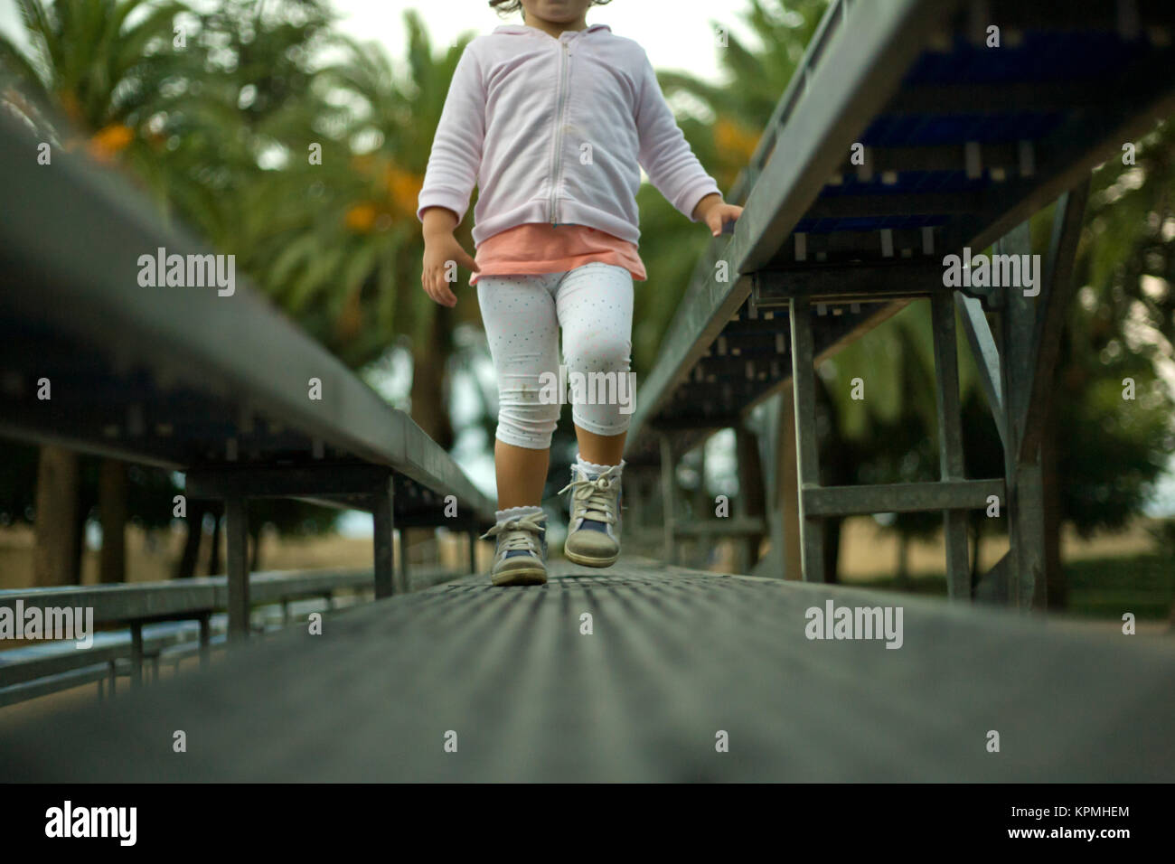 Walking on perspective Stock Photo - Alamy