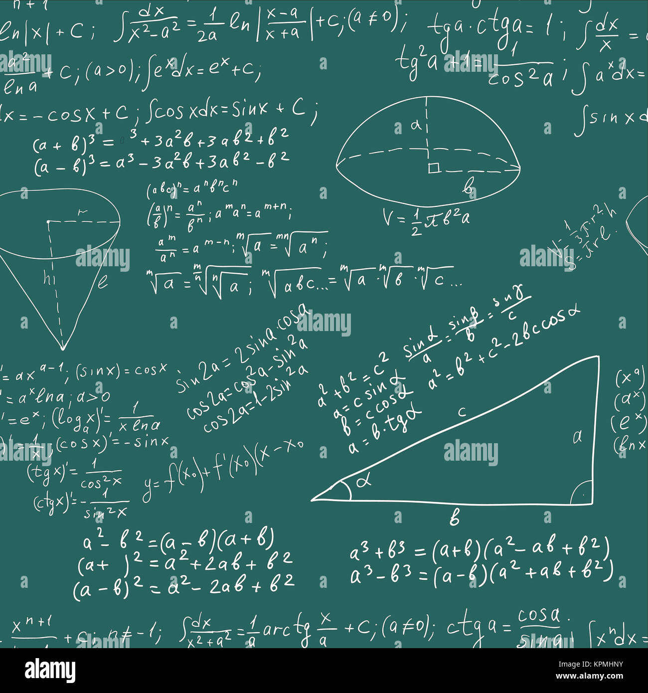 Hand writing maths formula on seamless greenboard Stock Photo - Alamy