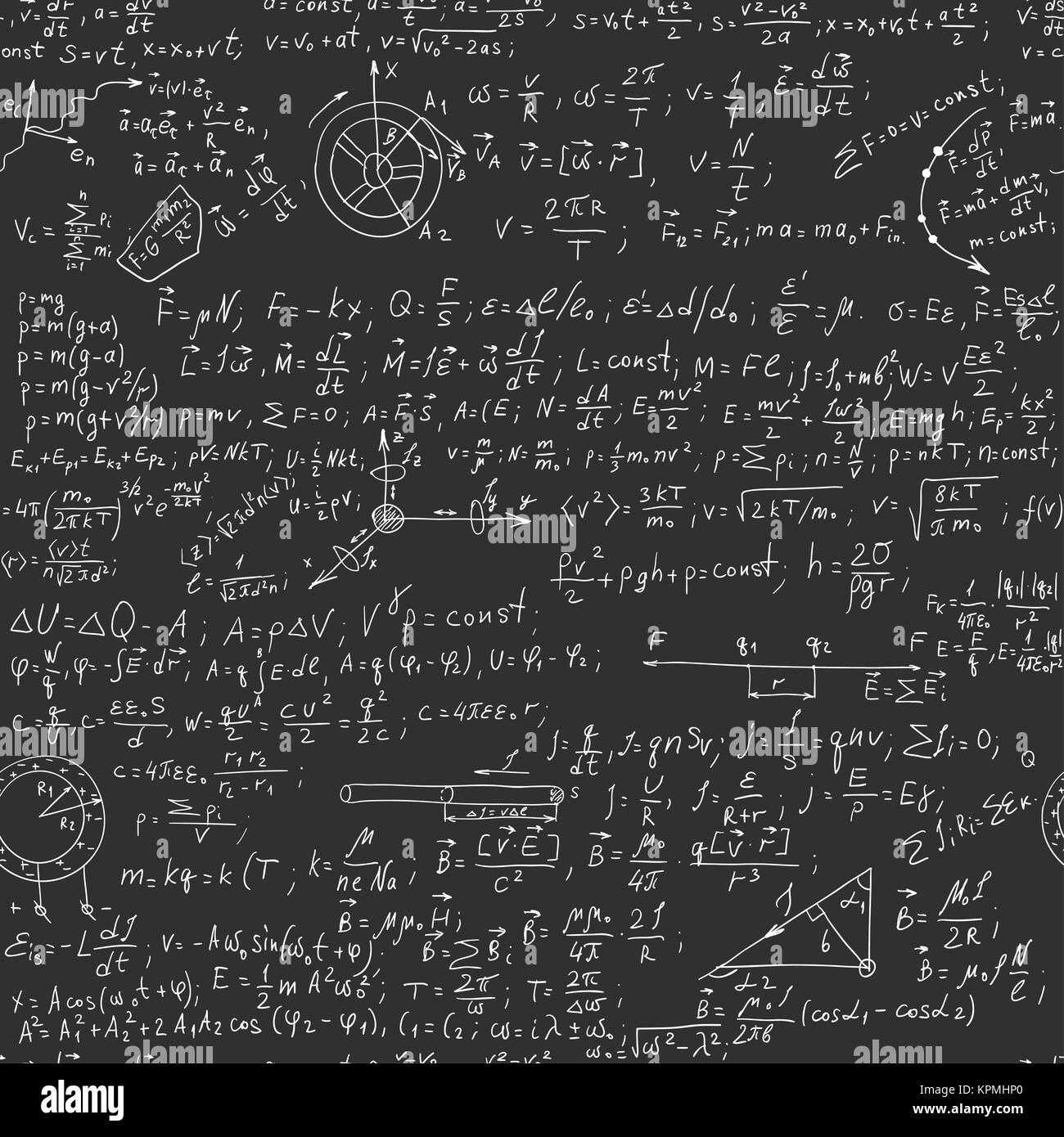 Hand writing physics formula on seamless blackboard Stock Photo - Alamy