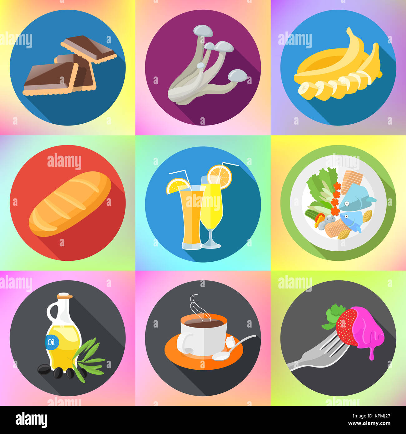 food drink dishes icon set Stock Photo - Alamy