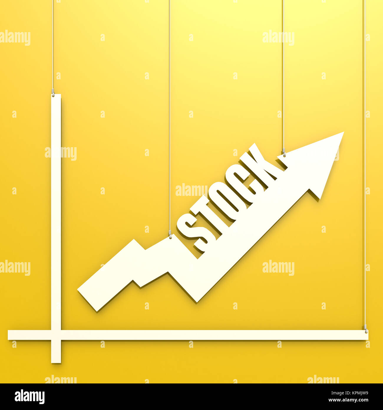 Stock word with chart hang on yellow background Stock Photo - Alamy