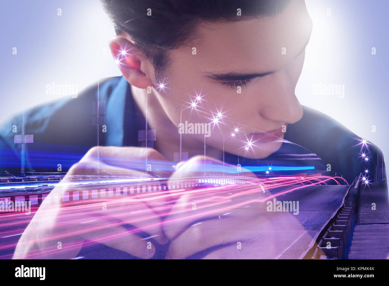 Portrait of a sad depressed man Stock Photo - Alamy