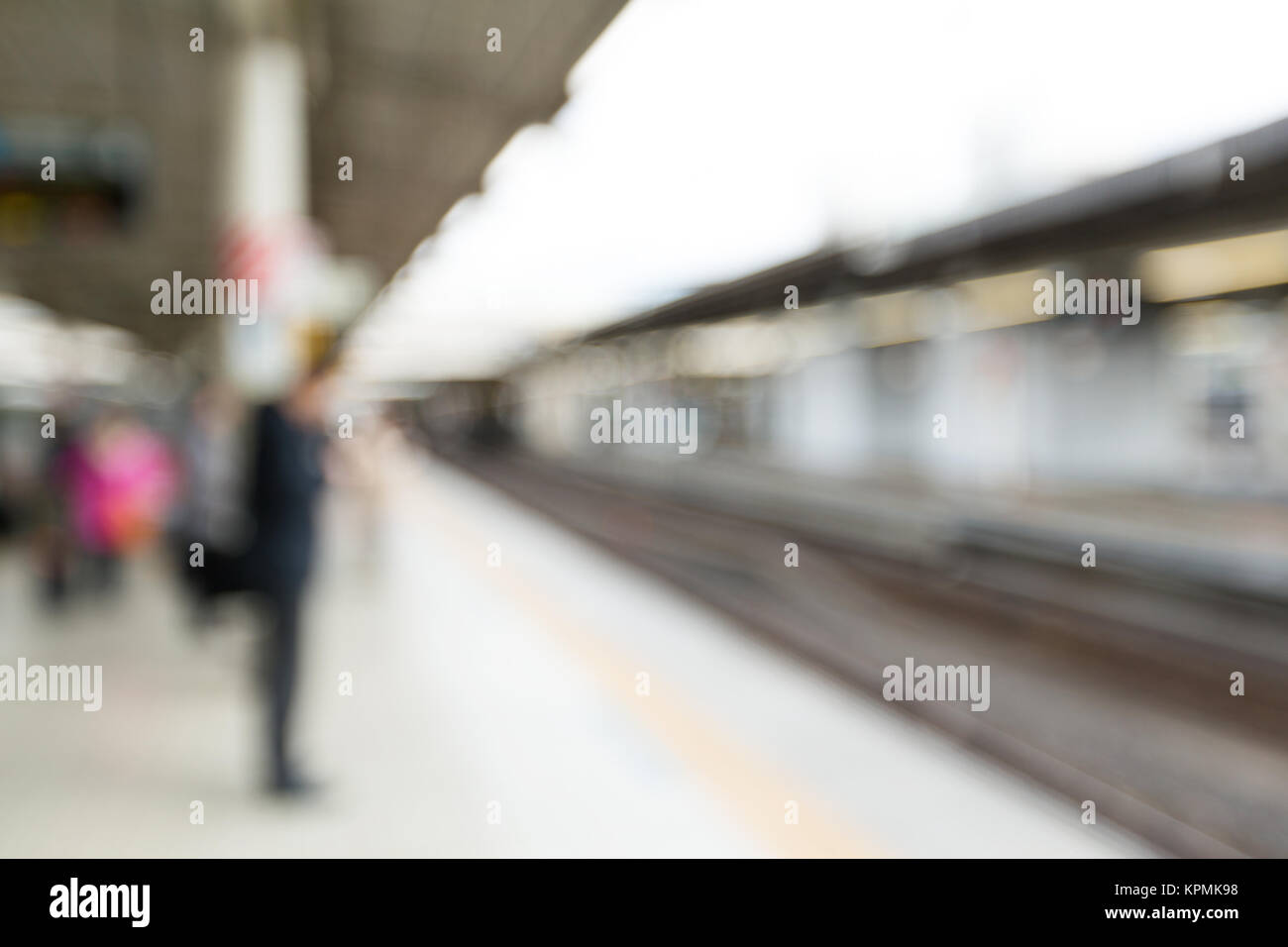 Blur view of train station Stock Photo - Alamy