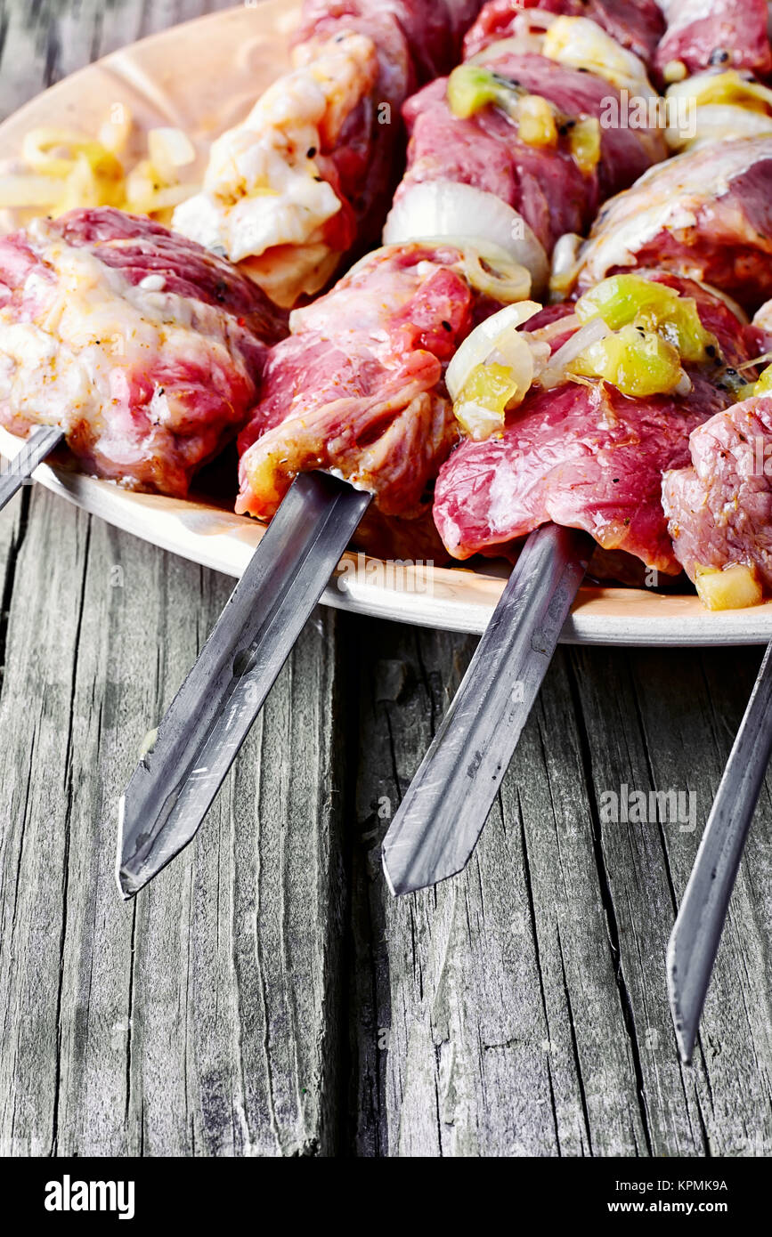 Fresh marinated meat Stock Photo - Alamy