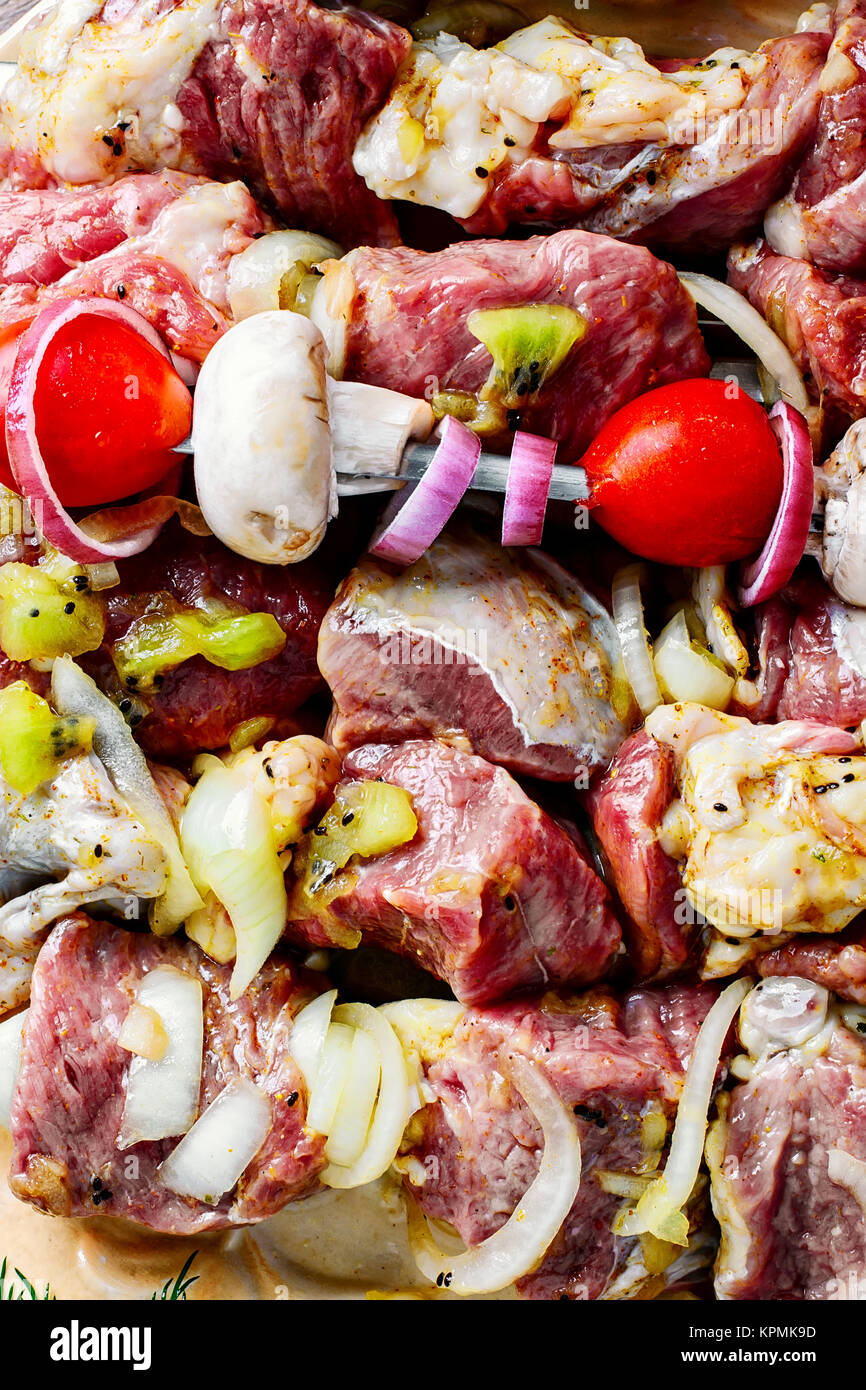 Fresh marinated meat Stock Photo - Alamy