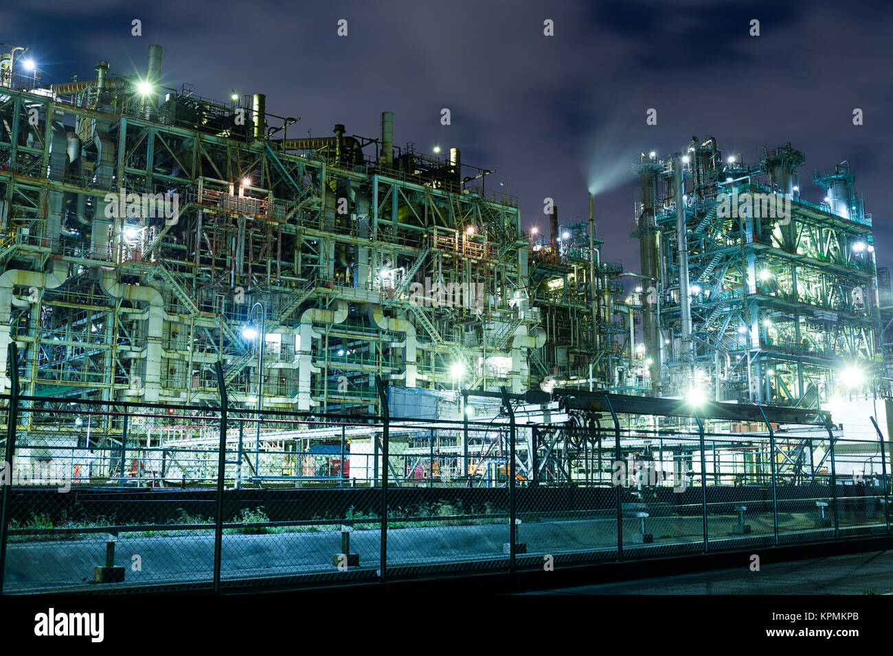 Industry complex at night Stock Photo - Alamy