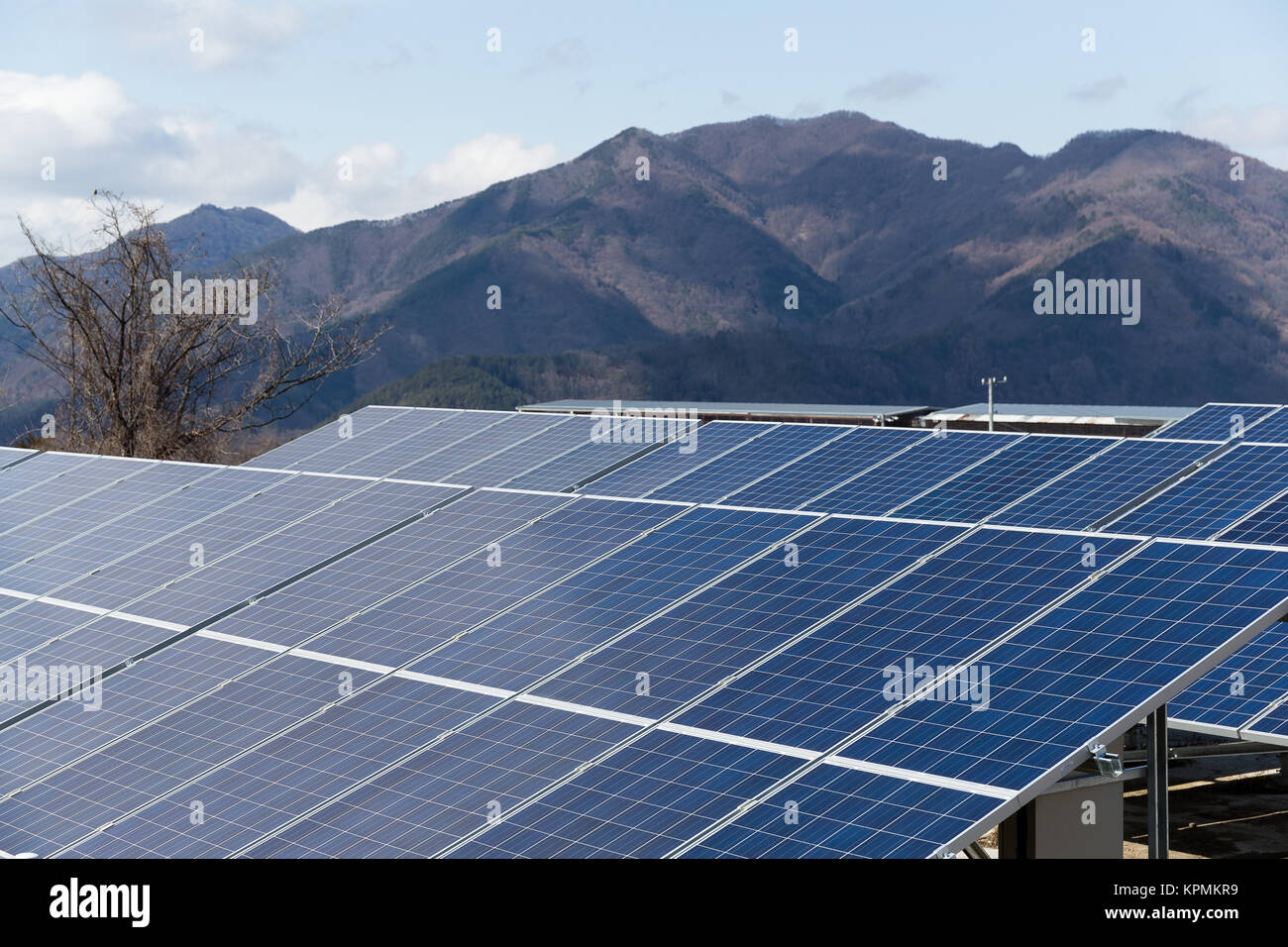 Solar Panel and mountain range Stock Photo - Alamy