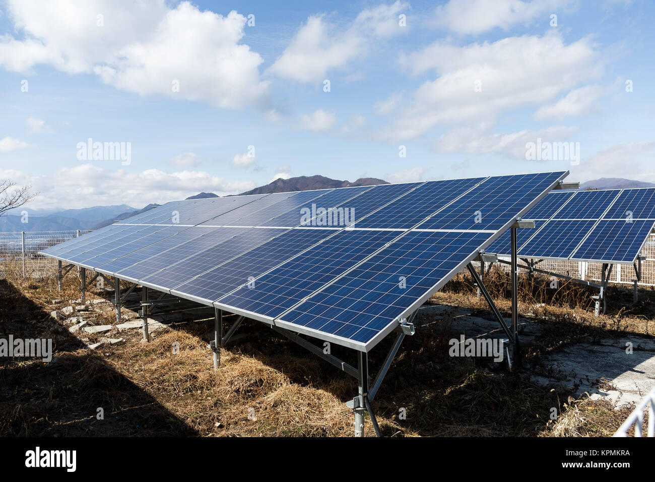 Solar panel station Stock Photo - Alamy