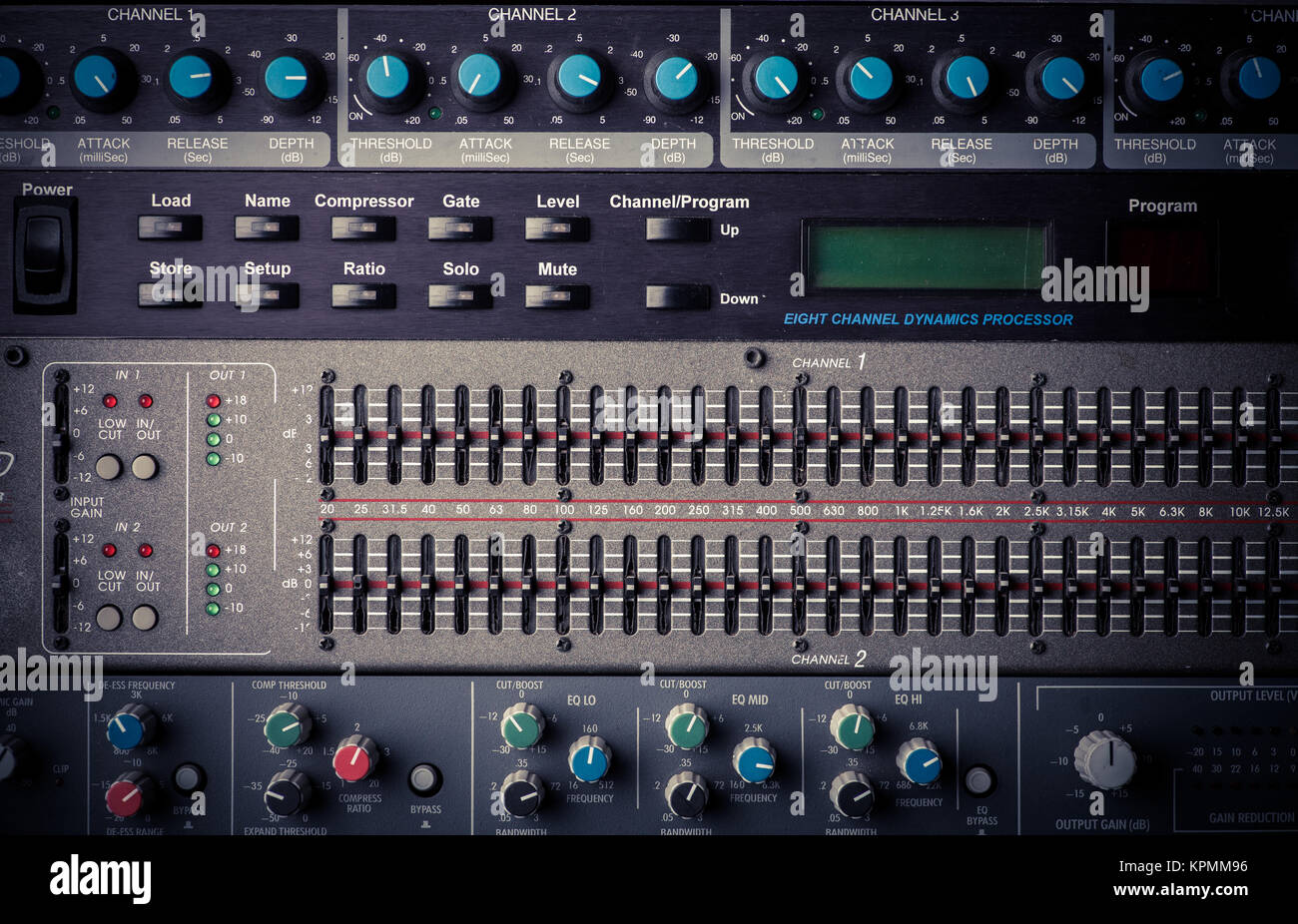 Buttons in sound studio Stock Photo - Alamy