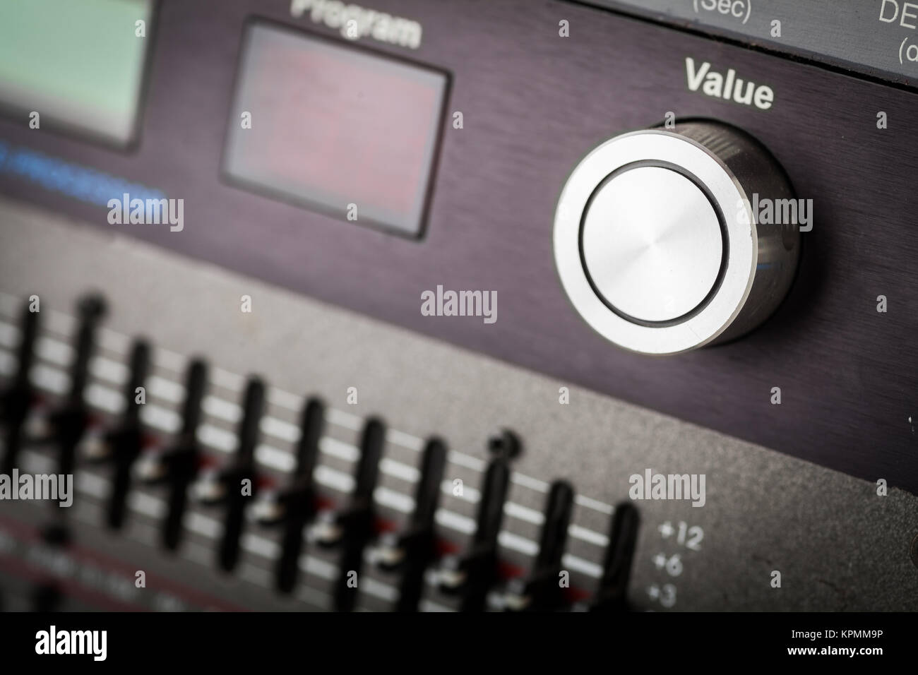 Buttons in sound studio Stock Photo - Alamy