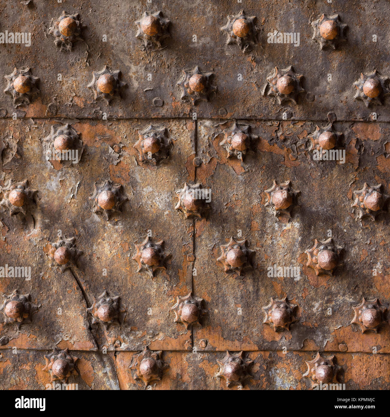 Ancient wooden spiked door detail i Stock Photo - Alamy