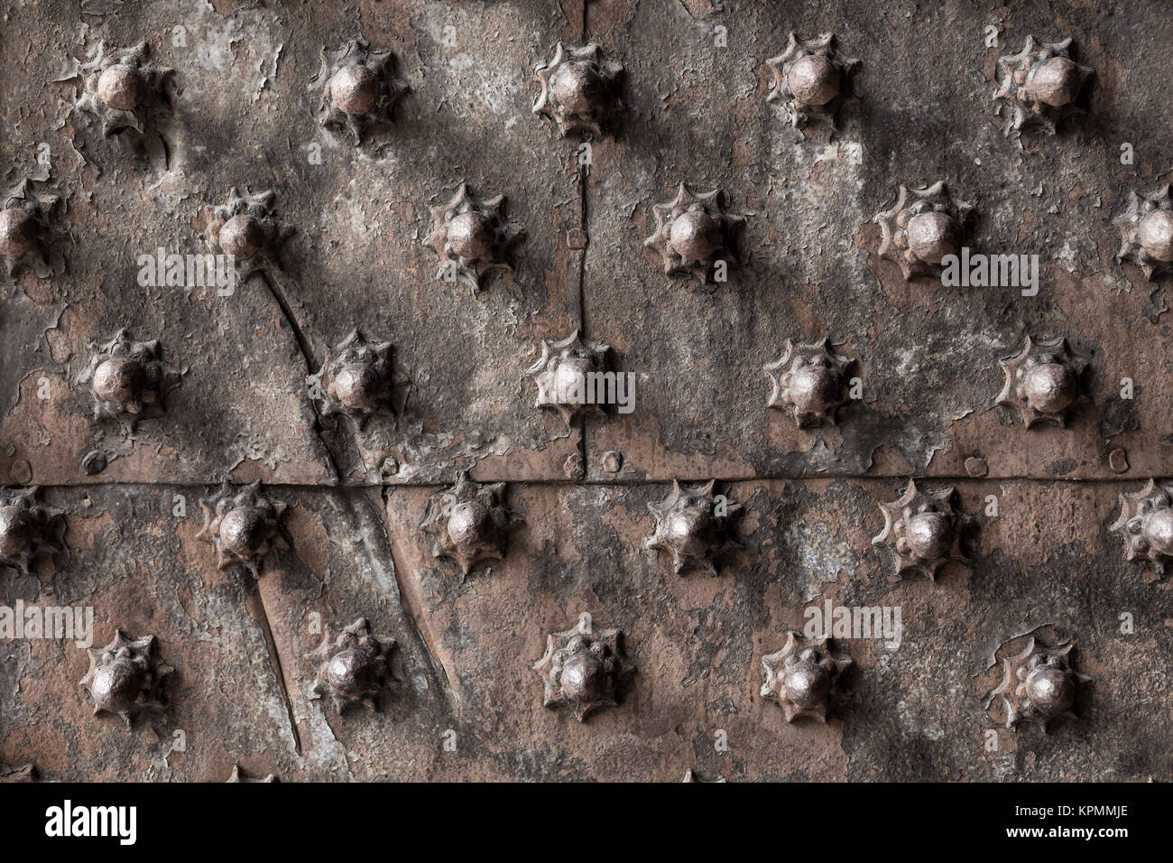 Ancient wooden spiked door detail i Stock Photo - Alamy