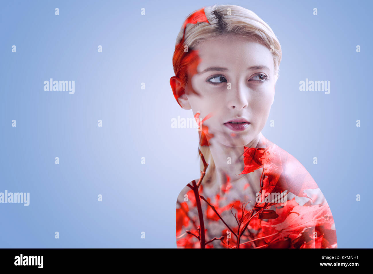Tender young woman thinking about something Stock Photo - Alamy