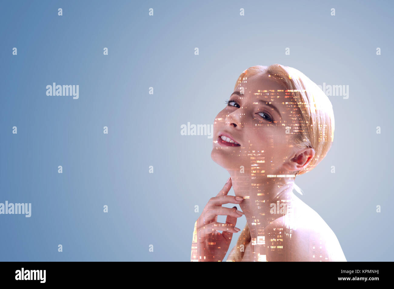 Joyful young woman smiling into camera Stock Photo - Alamy