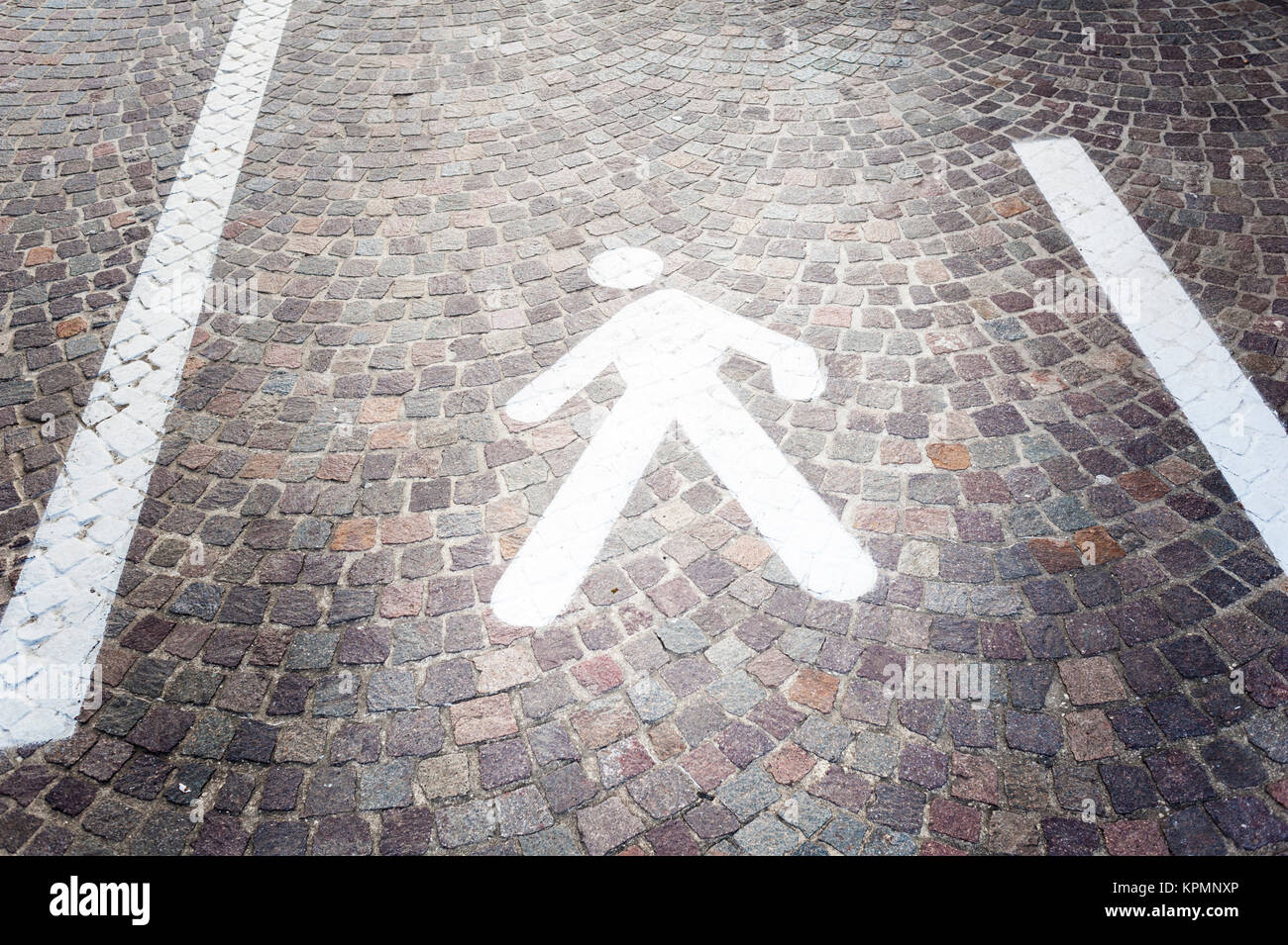 White painted sign indicating pedestrian lanes Stock Photo - Alamy