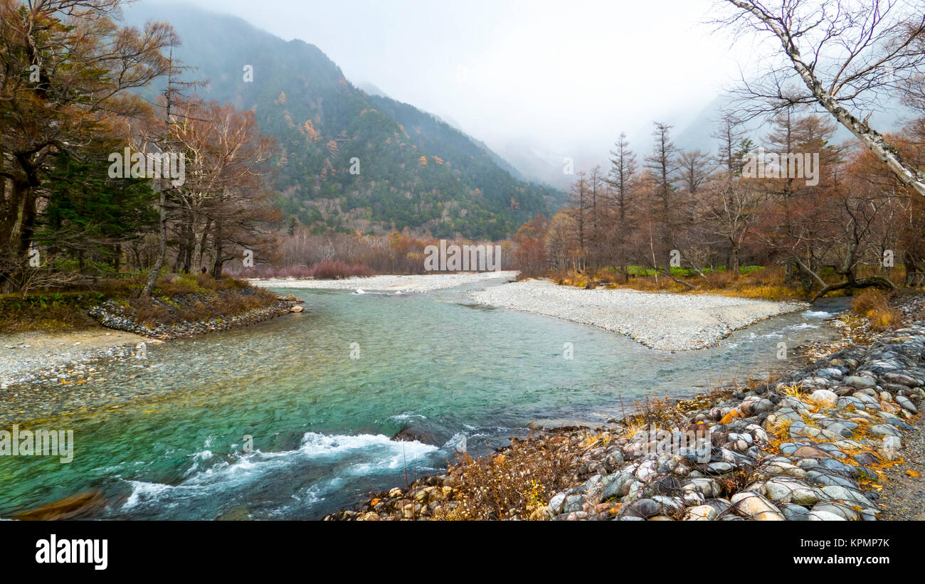 fall season of kamikochi national park, Japan Stock Photo - Alamy
