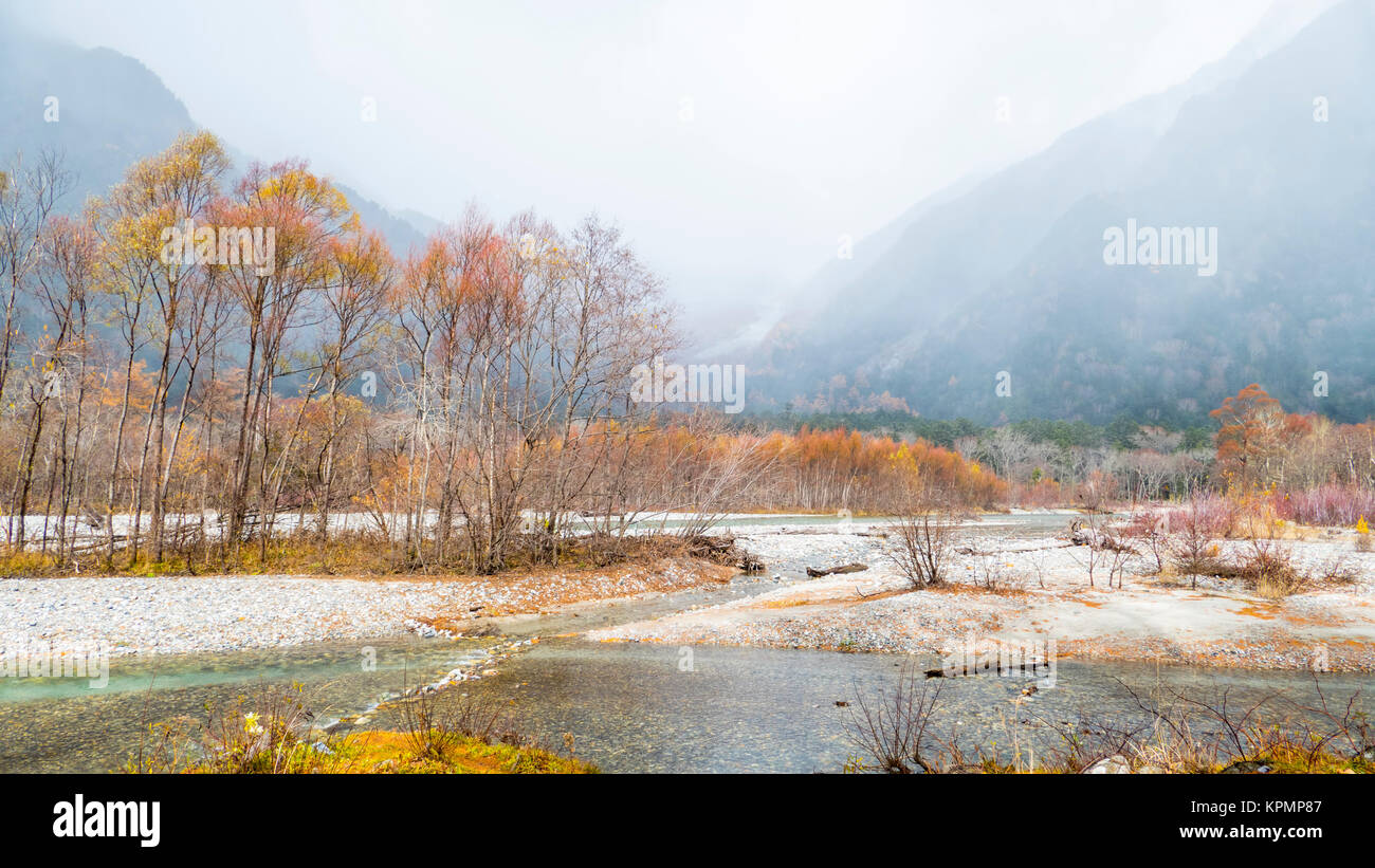 fall season of kamikochi national park, Japan Stock Photo - Alamy